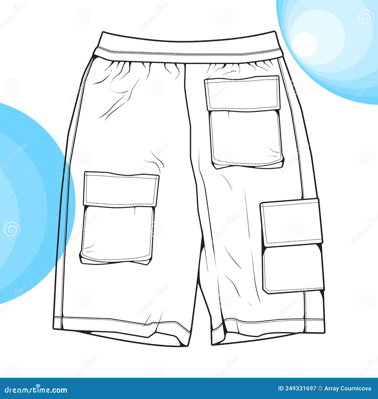 Short Pants Outline Drawing Vector, Short Pants in a Sketch Style ...