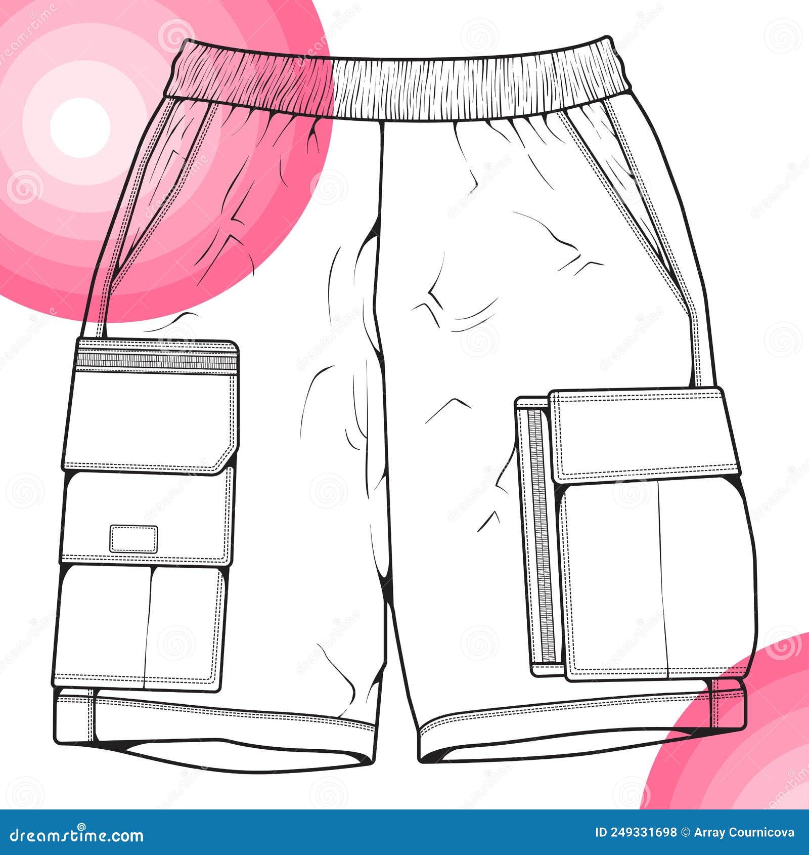 Short Pants Outline Drawing Vector, Short Pants in a Sketch Style ...