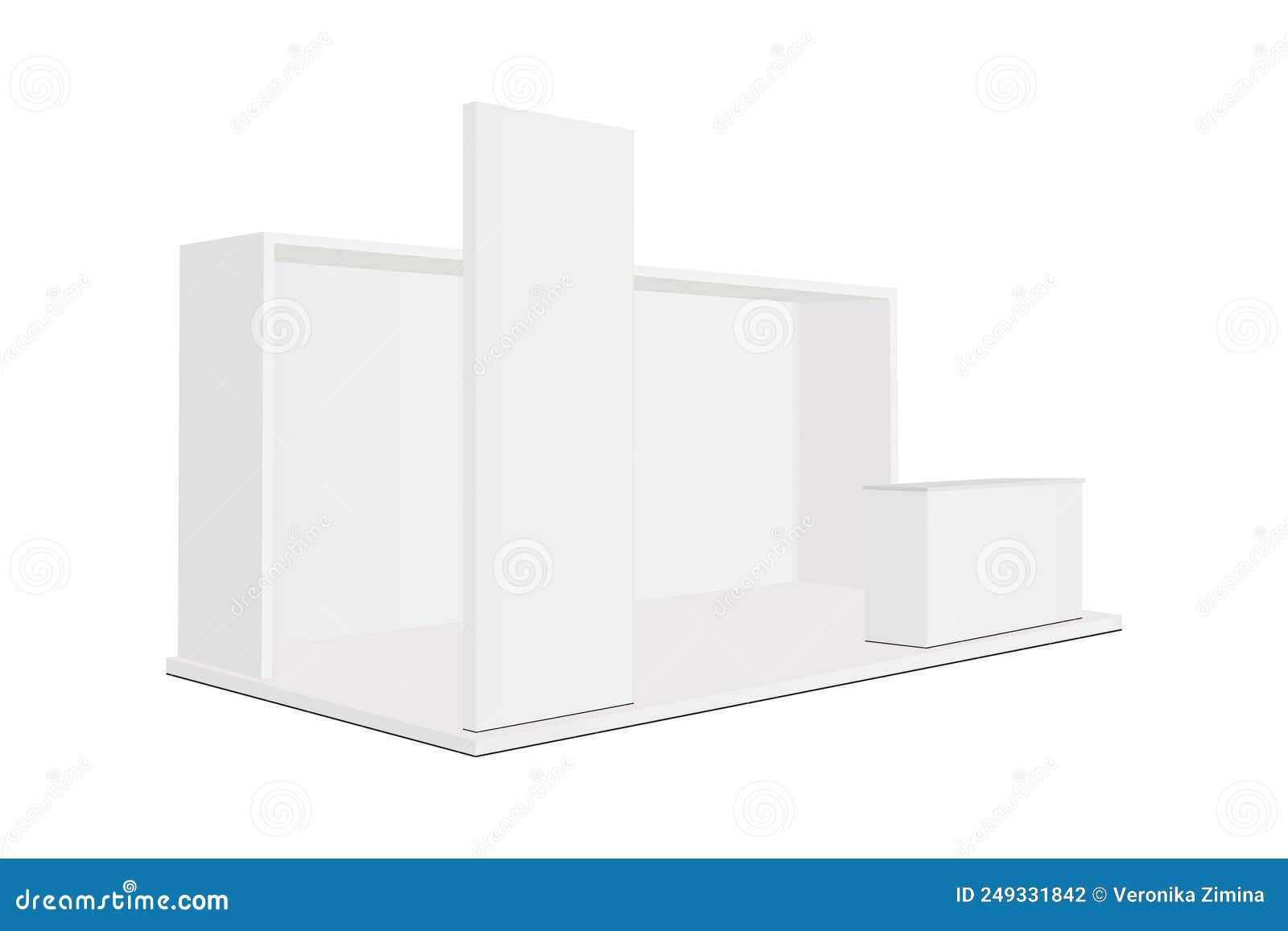 Blank Trade Show Booth Mockup, Side View Stock Vector - Illustration of ...