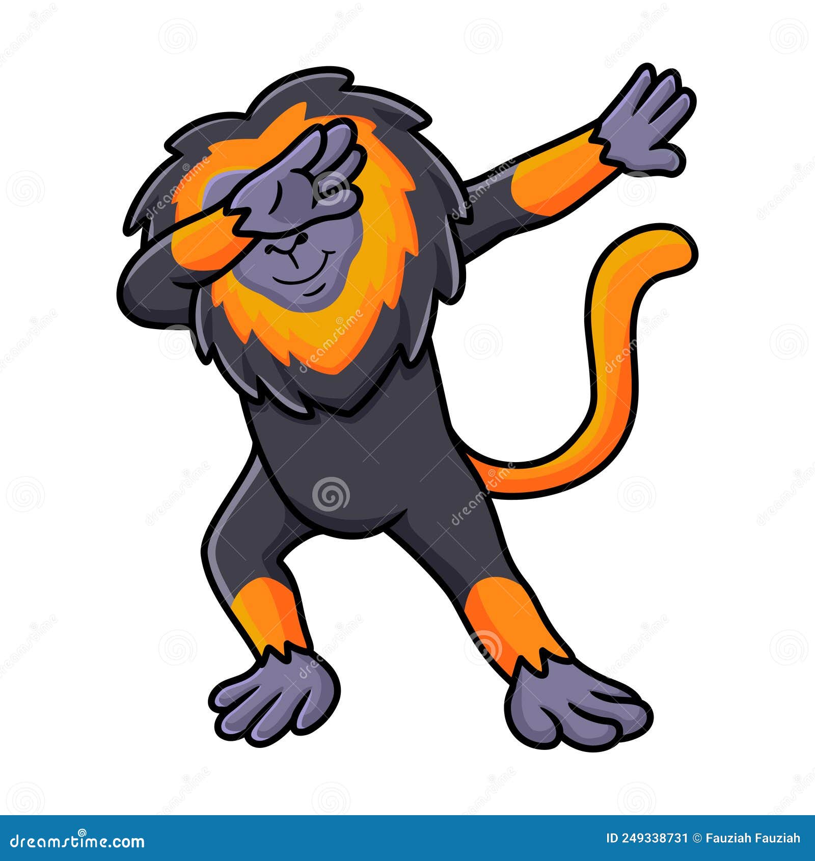 Lion Dabbing On White Background. Dab Meme Dance Move. Comic Style ...