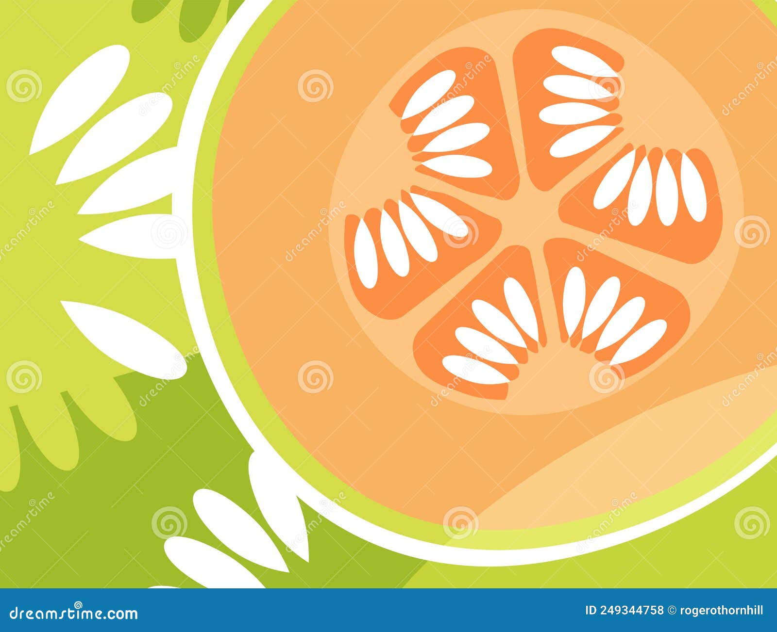 Abstract Fruit Design In Flat Cut Out Style. Peaches And Peach Pits ...
