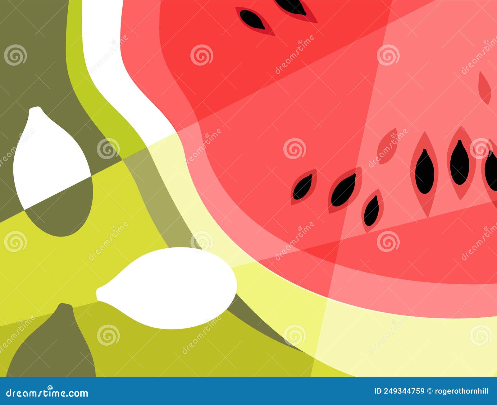 Abstract Fruit Illustration of Watermelon and Seeds. Stock Vector ...