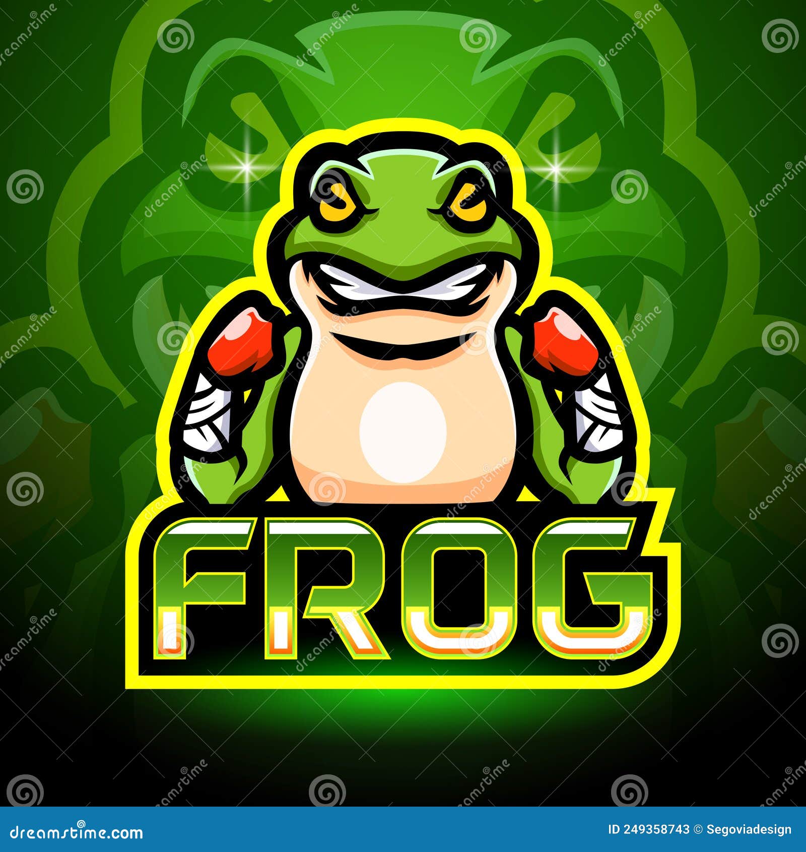 Frog Gun Esport Logo Design Vector Illustration | CartoonDealer.com ...