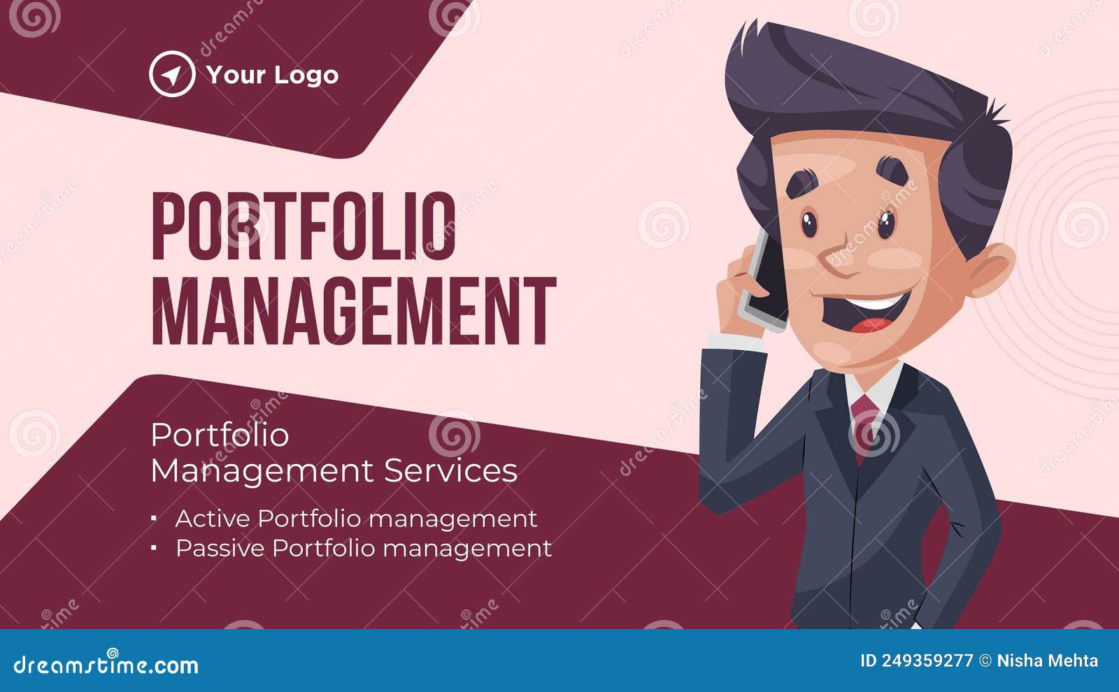 Portfolio Management Services Landscape Banner Stock Vector ...