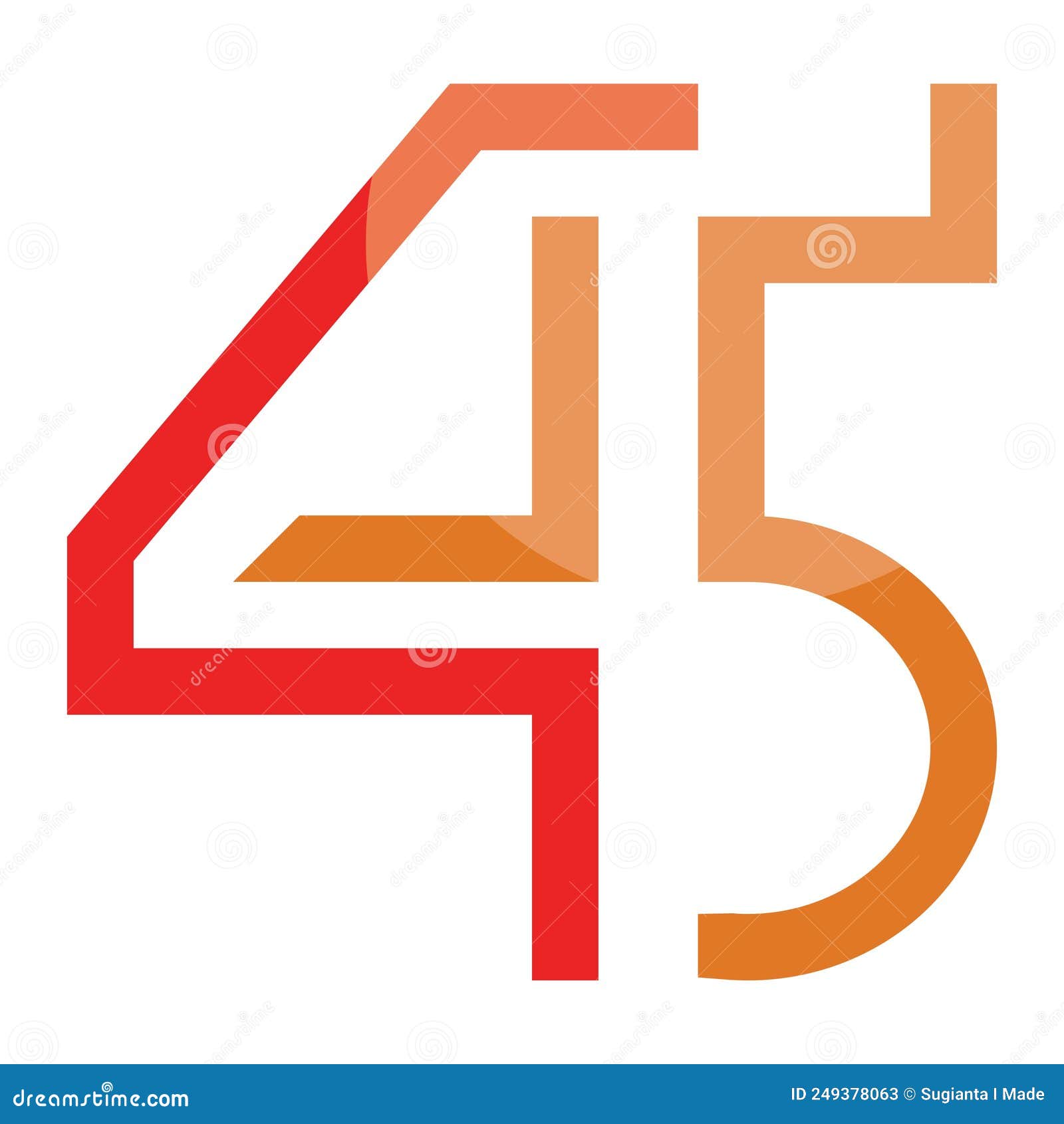 Number Combination of 45 Logo Vector Stock Vector - Illustration of ...