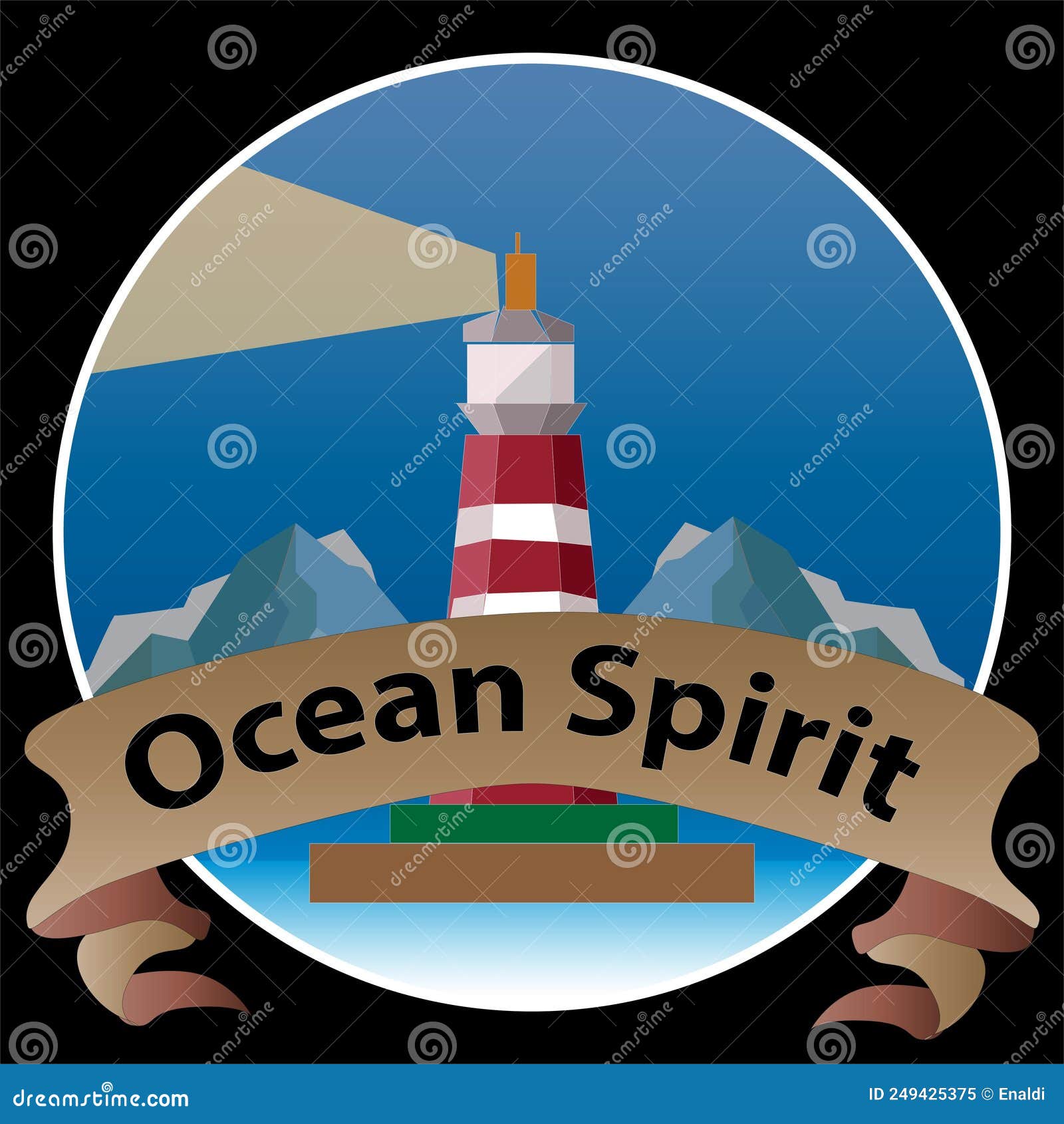 Ocean Spirit Sign and Badge Vector Illustration Stock Vector ...