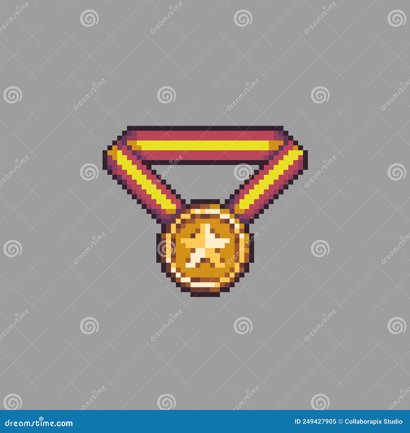 Single Medal Pixel Art Icon Stock Vector - Illustration of pattern ...