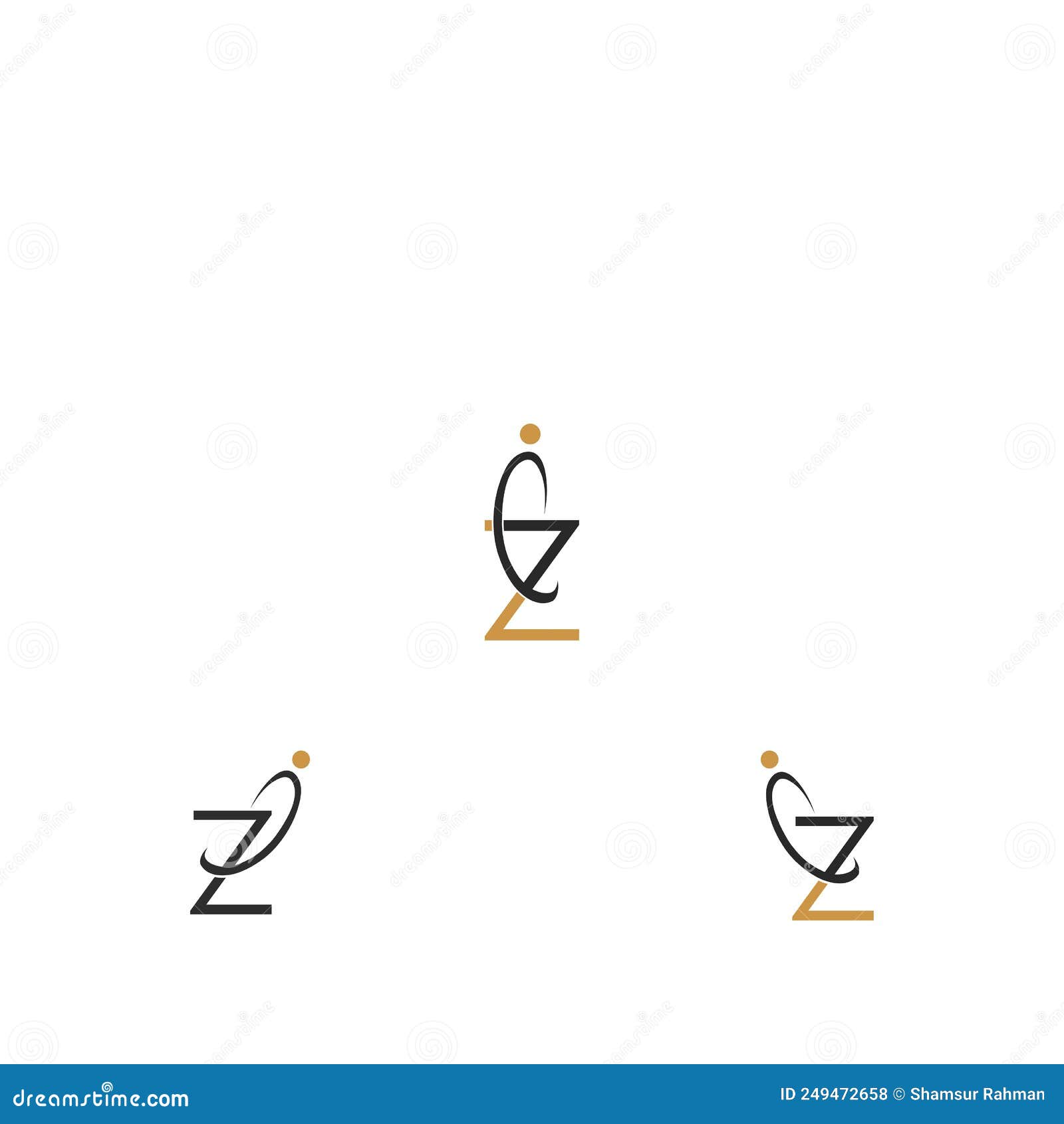 Alphabet Letters Initials Monogram Logo IZ, ZI, Z and I Stock ...