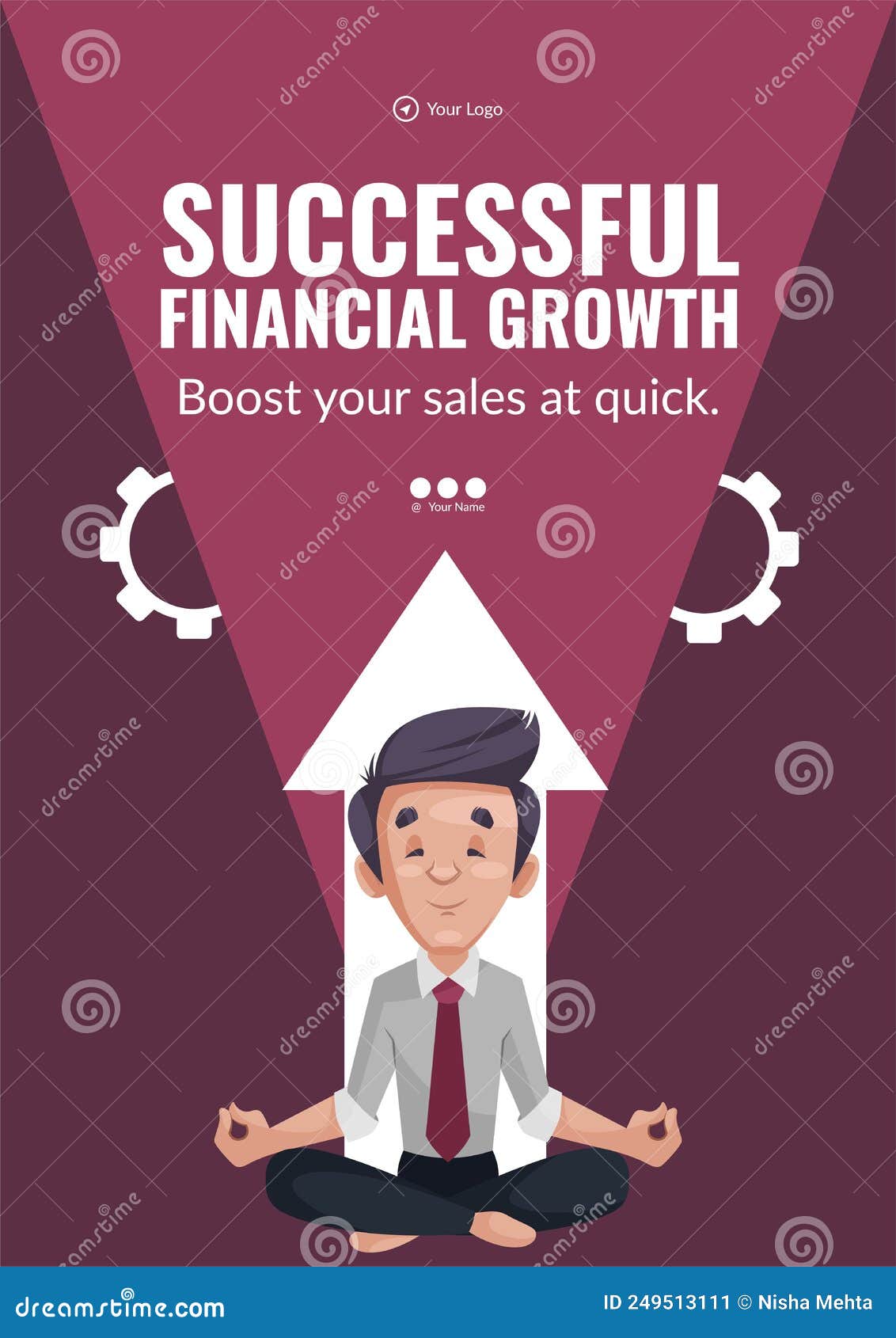 Flyer Design of Successful Financial Growth Stock Vector - Illustration ...