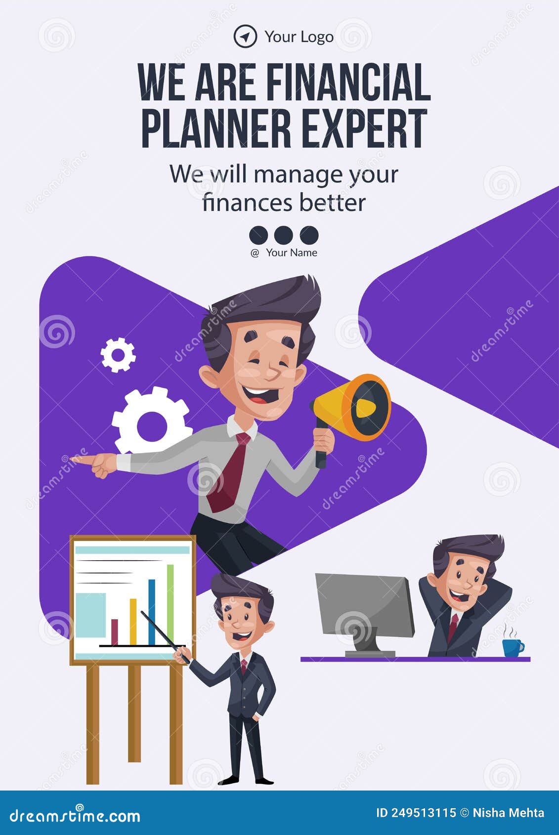 Flyer Design of Financial Planner Expert Stock Vector - Illustration of ...