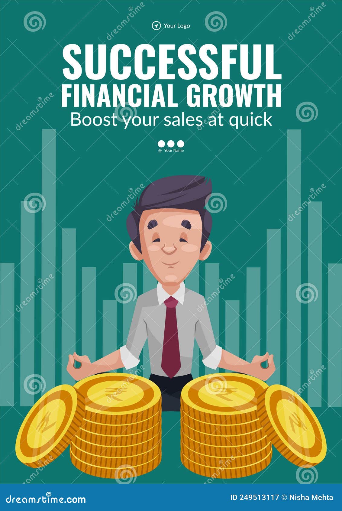 Flyer Design of Successful Financial Growth Stock Vector - Illustration ...