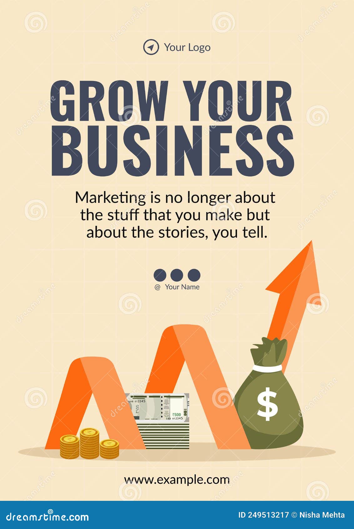 Flyer Design of Grow Your Business Template Stock Vector - Illustration ...