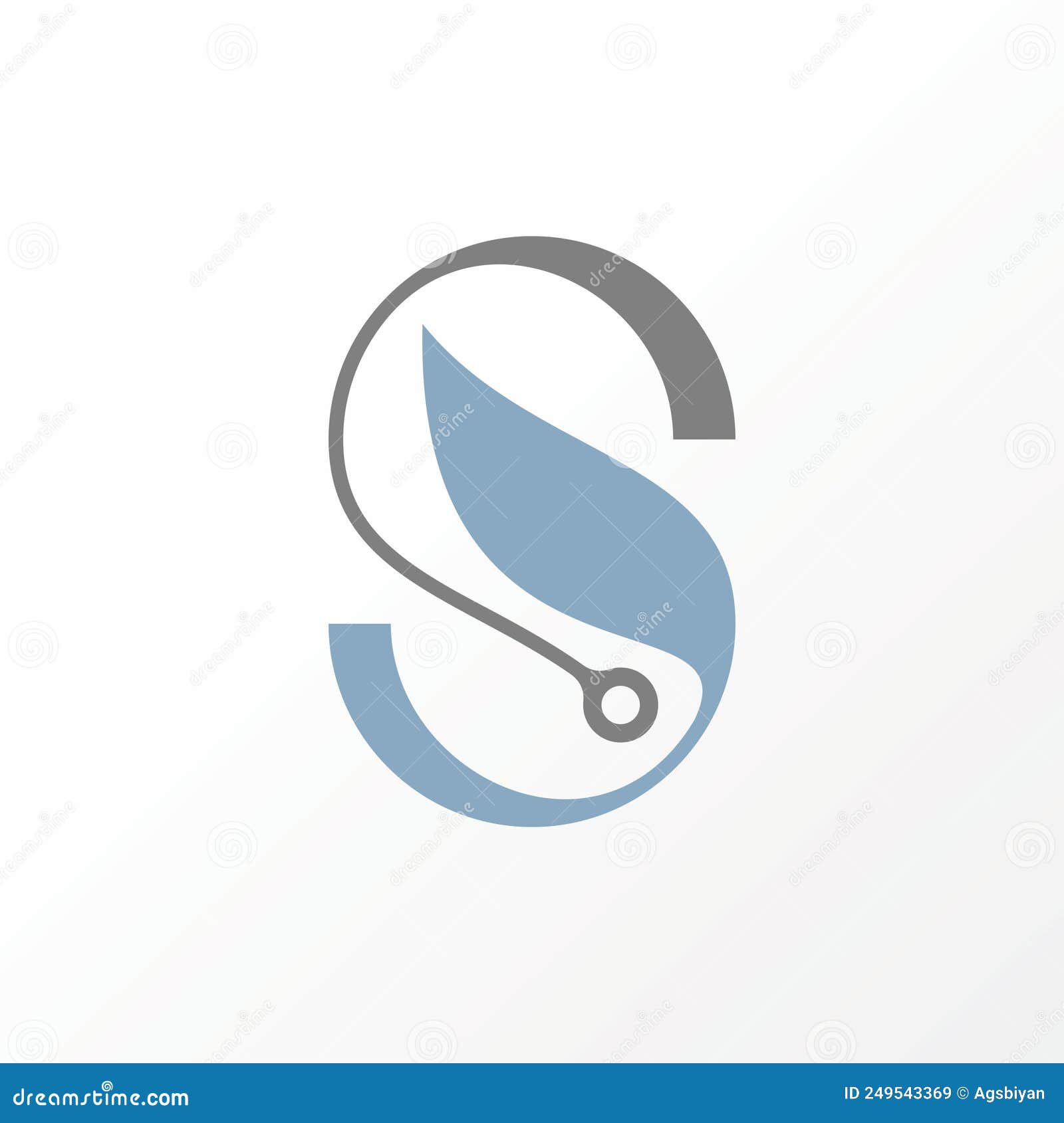 Simple and Unique Letter or Word S Font on Flip or Backwards with Leaf ...