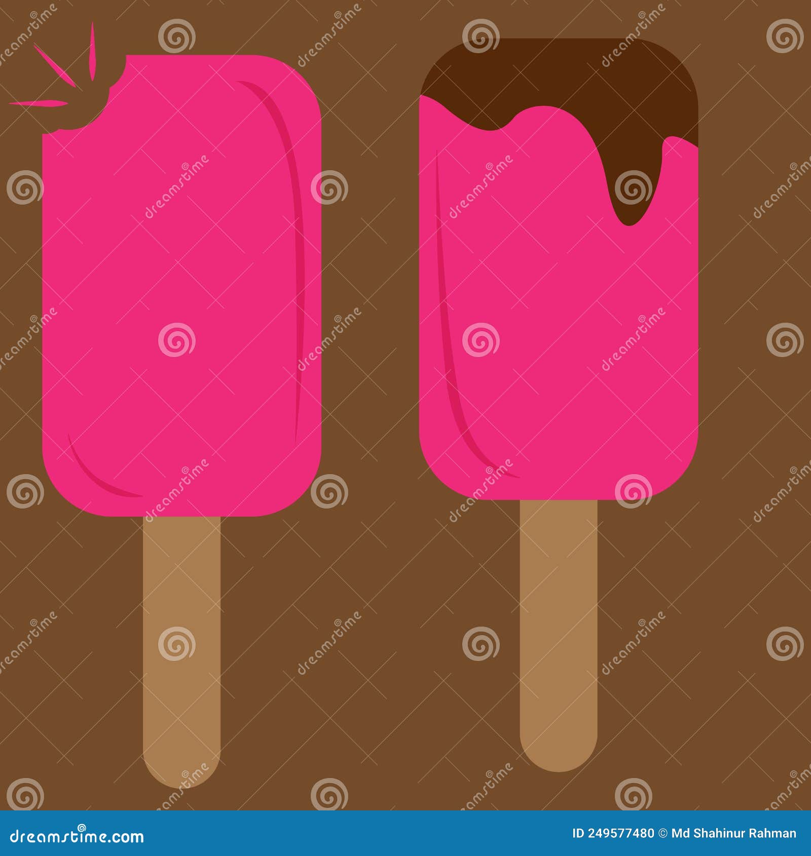 Cholocate Popsicles Isolated on a Brown Color Background. Popsical for ...