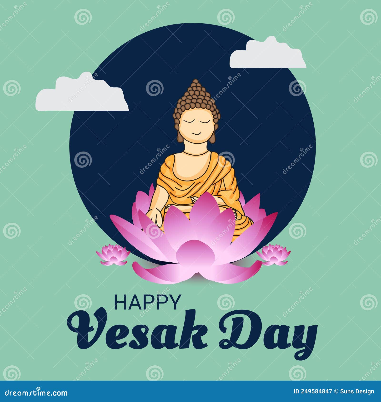 Vesak Day is a Holy Day for Buddhists. Happy Buddha Day Stock ...
