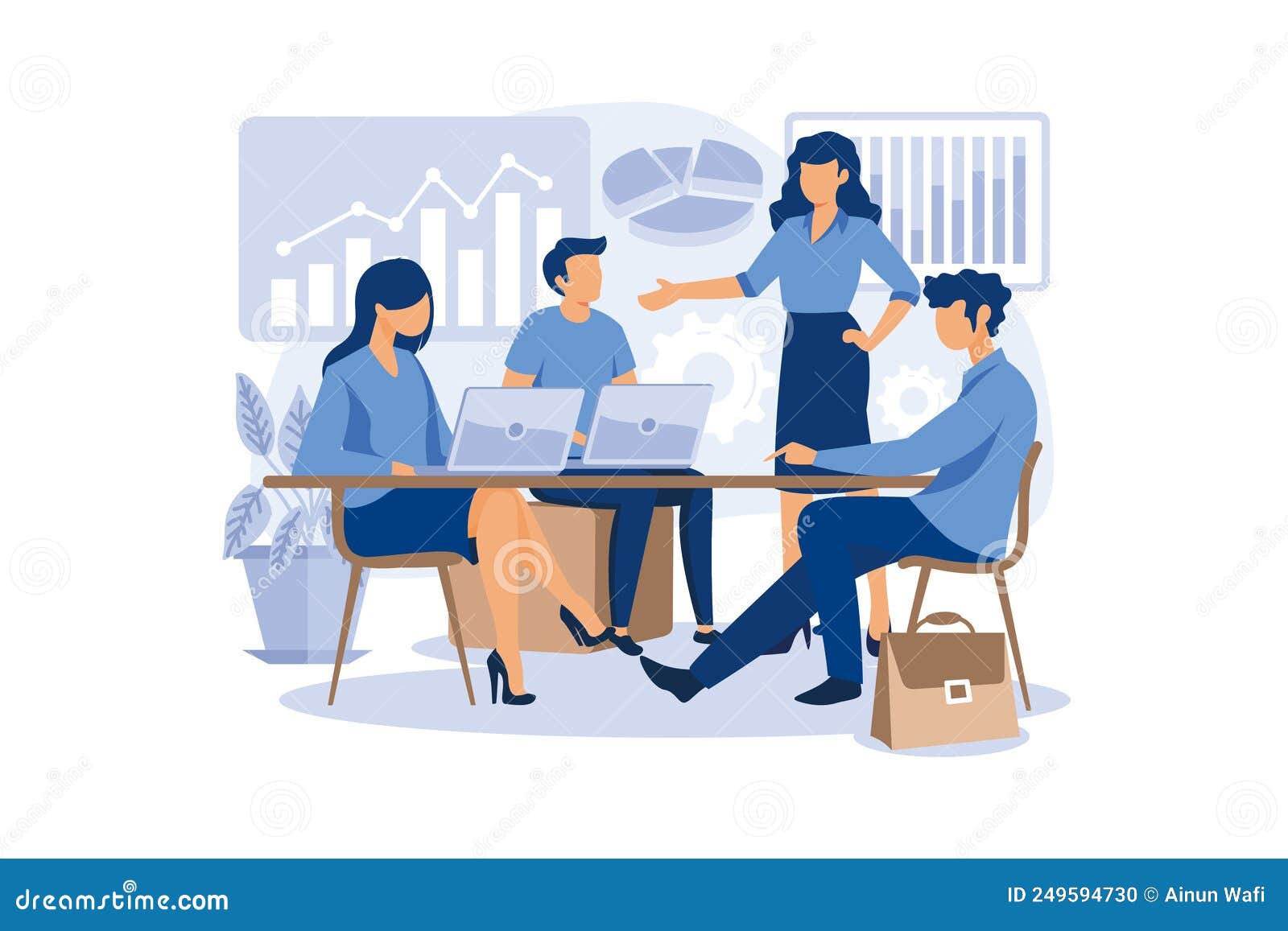 Negotiations Infographics Linear Icons Collection Royalty-Free Stock Photography | CartoonDealer ...