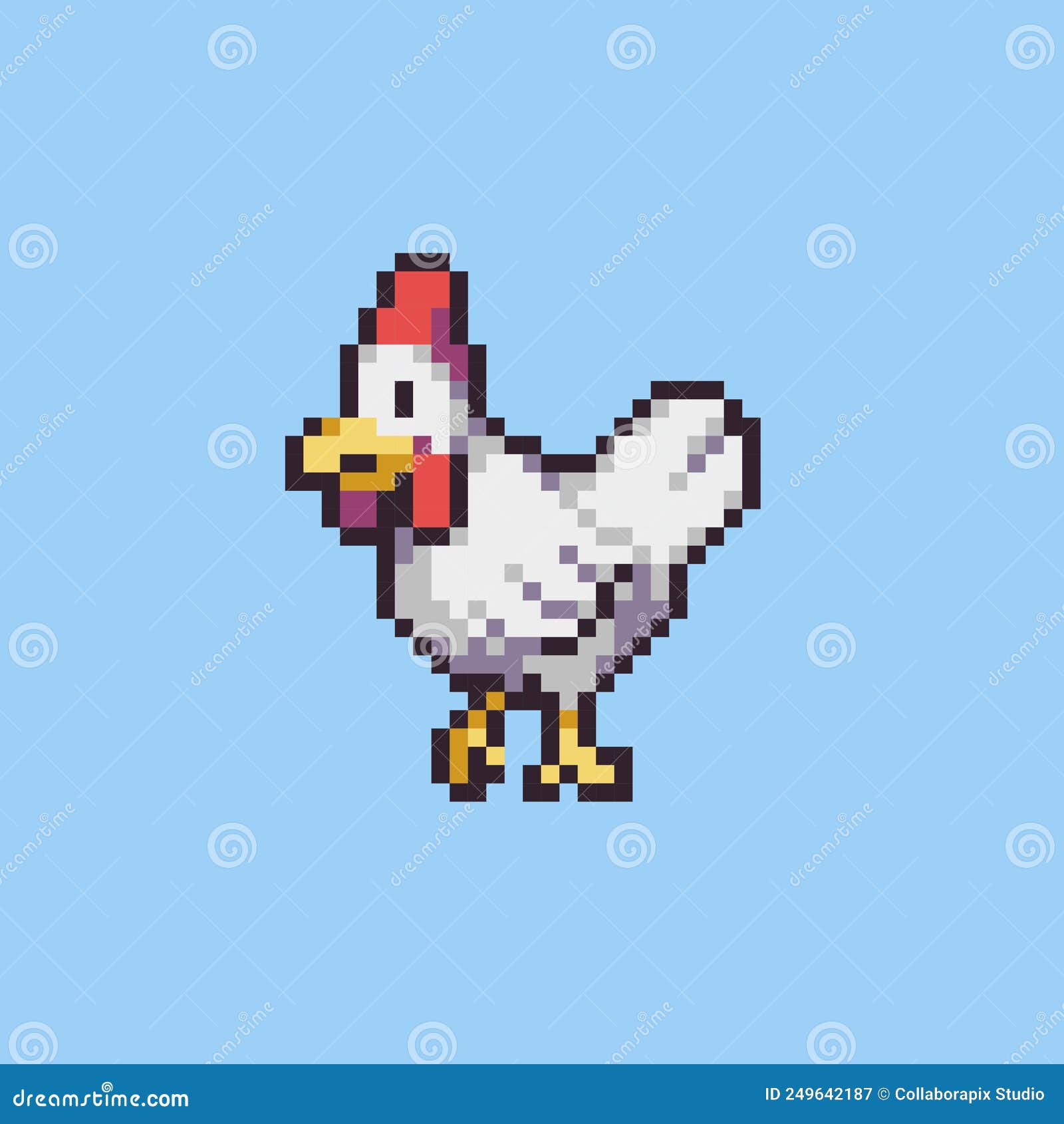 Vector Pixel Art Chicken Hen Illustration Stock Vector - Illustration ...