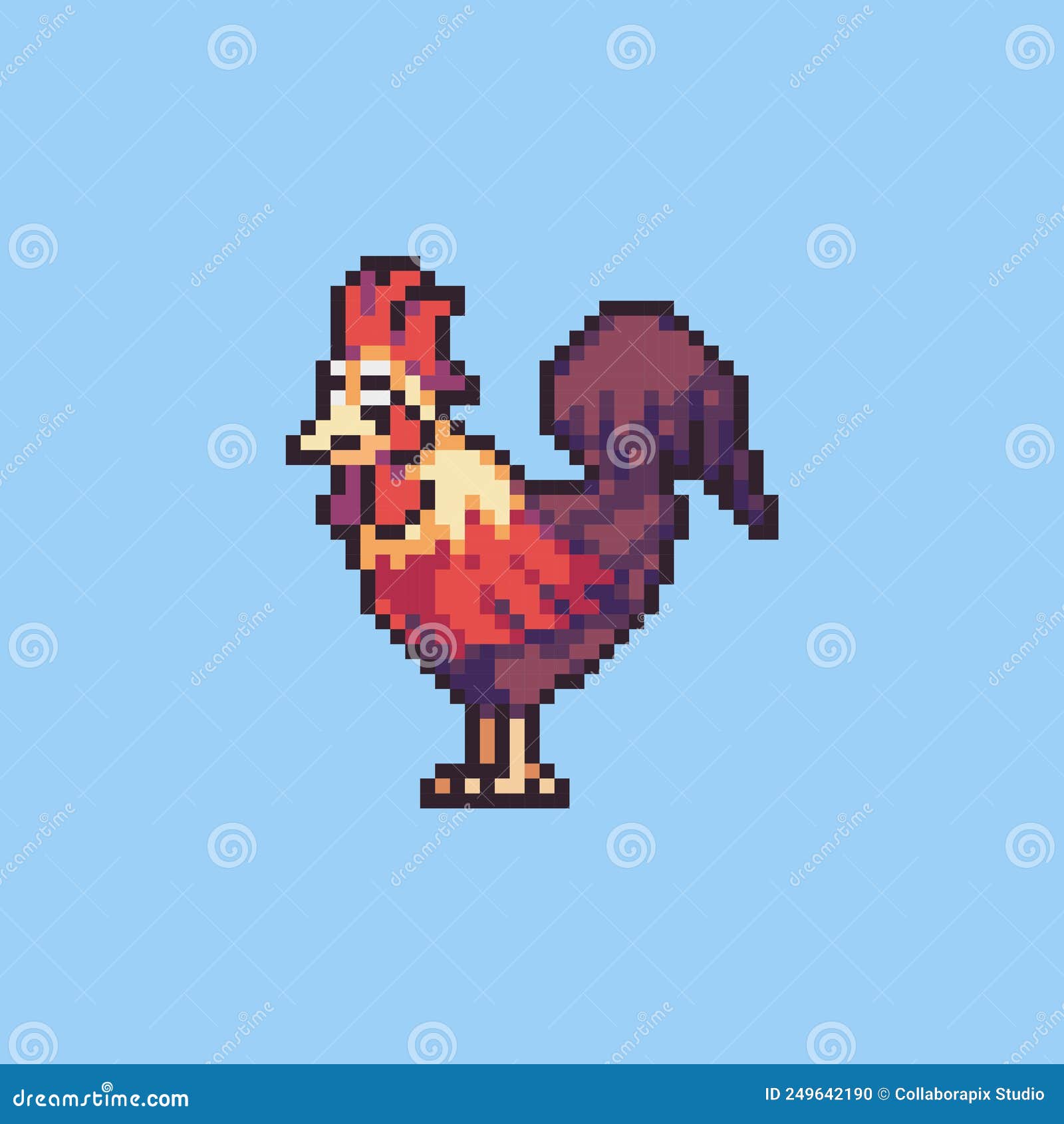 Chicken Rooster Pixel Art Vector Stock Vector - Illustration of pattern ...