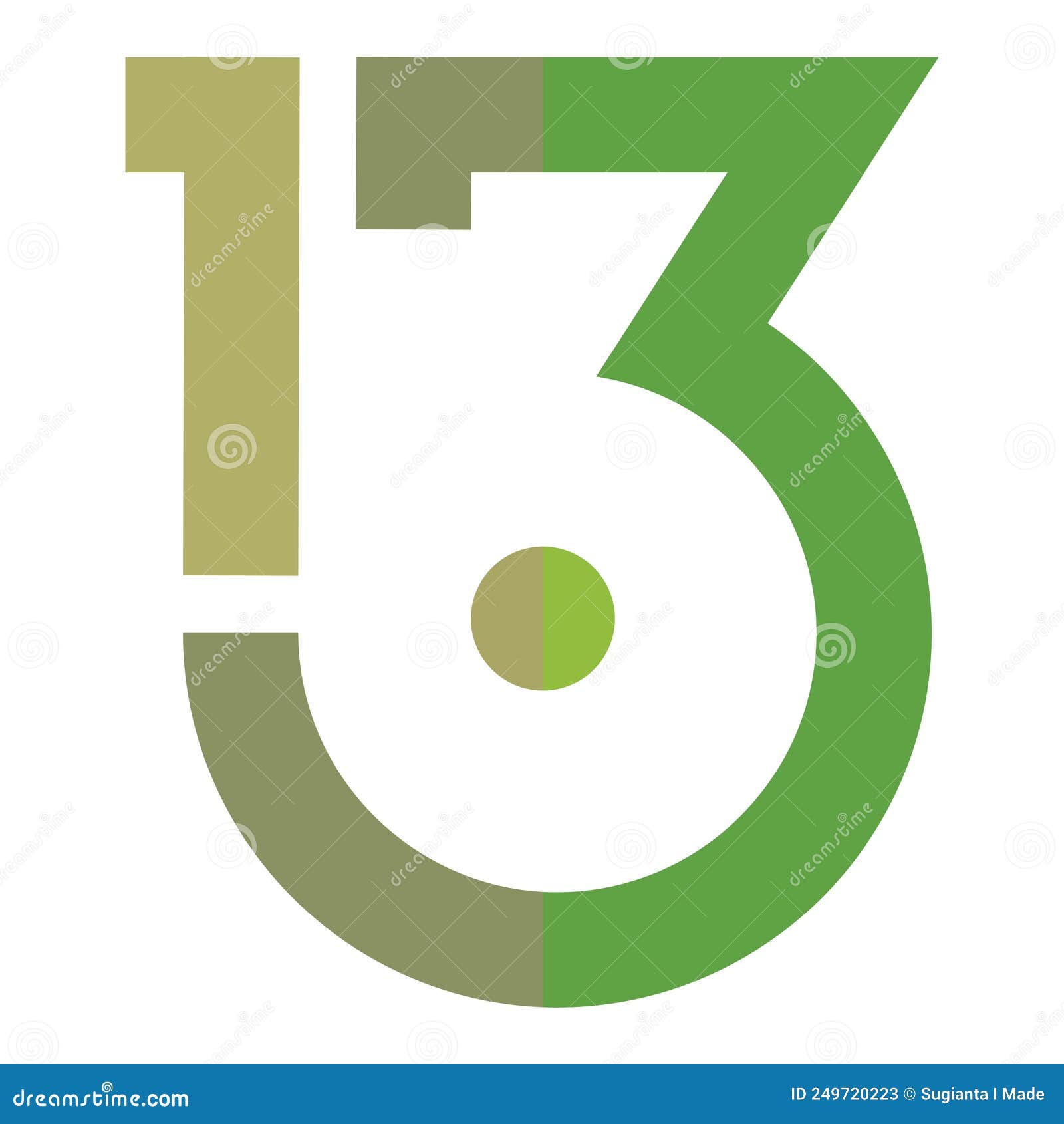 Number 13 logo vector stock vector. Illustration of alphabet - 249720223