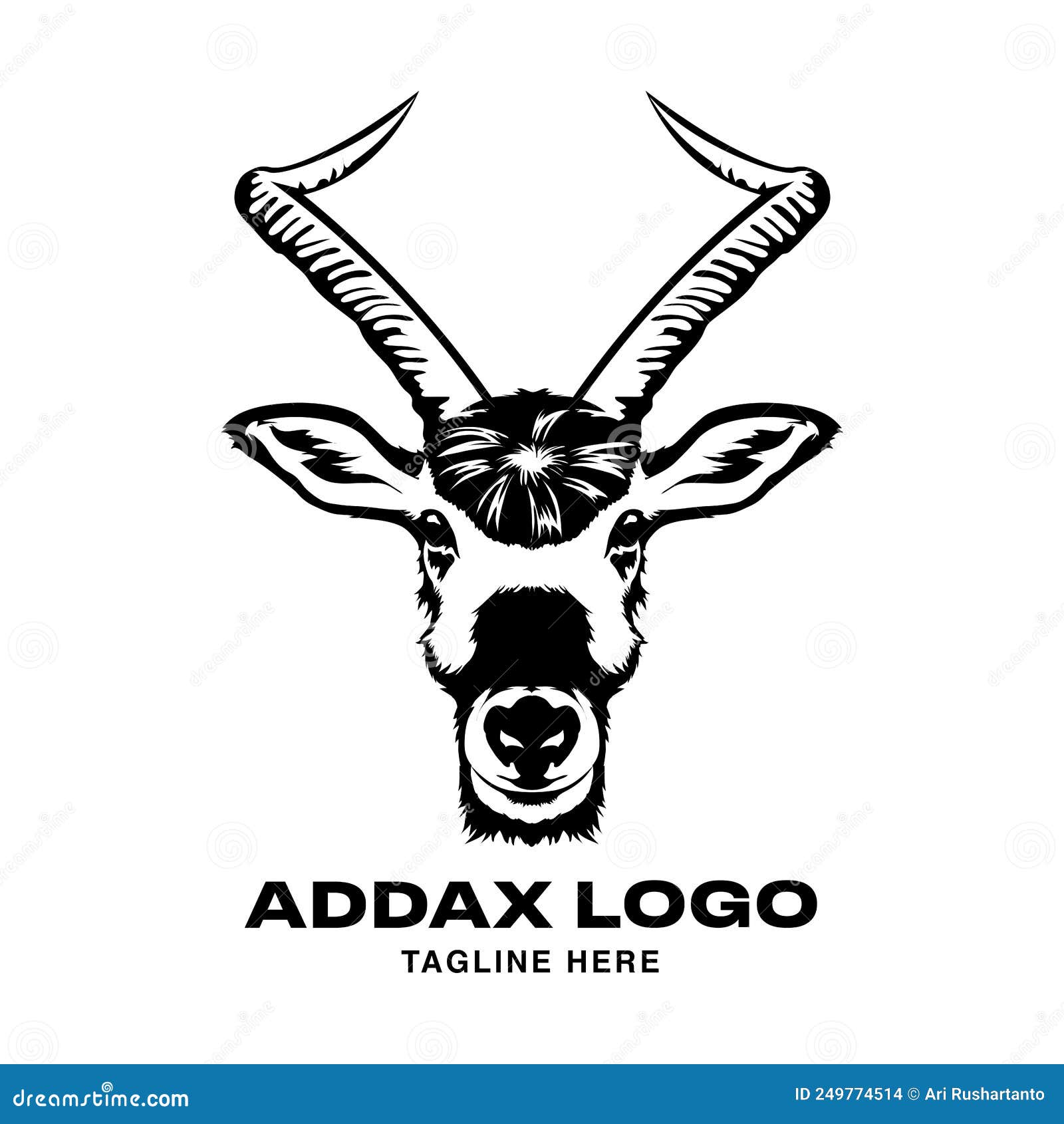 Addax Vector Illustration Logo Design Stock Vector - Illustration of ...