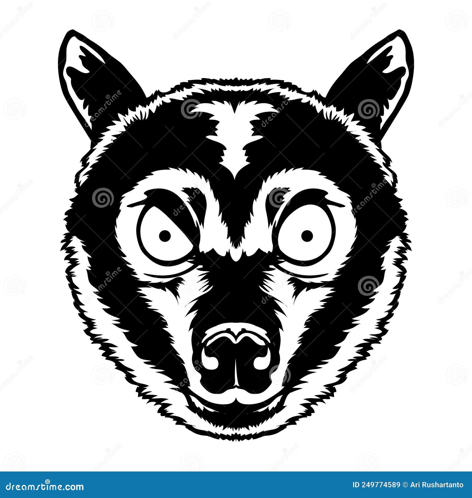 Flying Fox Bat Face Vector Iilustration in Hand Drawn Design Style ...