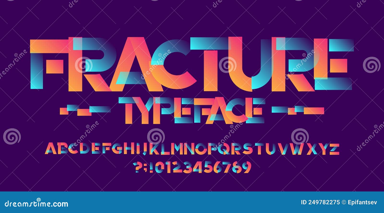 Fracture Alphabet Font. Playful Letters and Numbers Stock Vector ...
