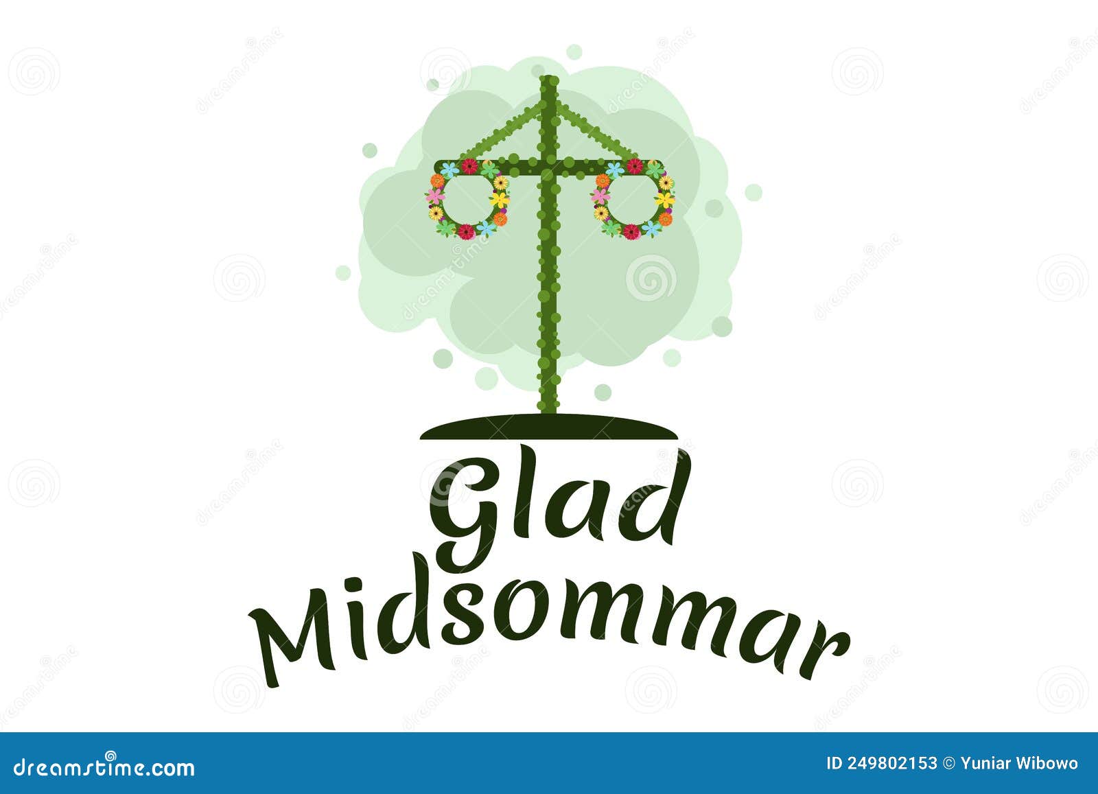 Translation: Happy Midsummer. Vector Illustration. Stock Vector ...