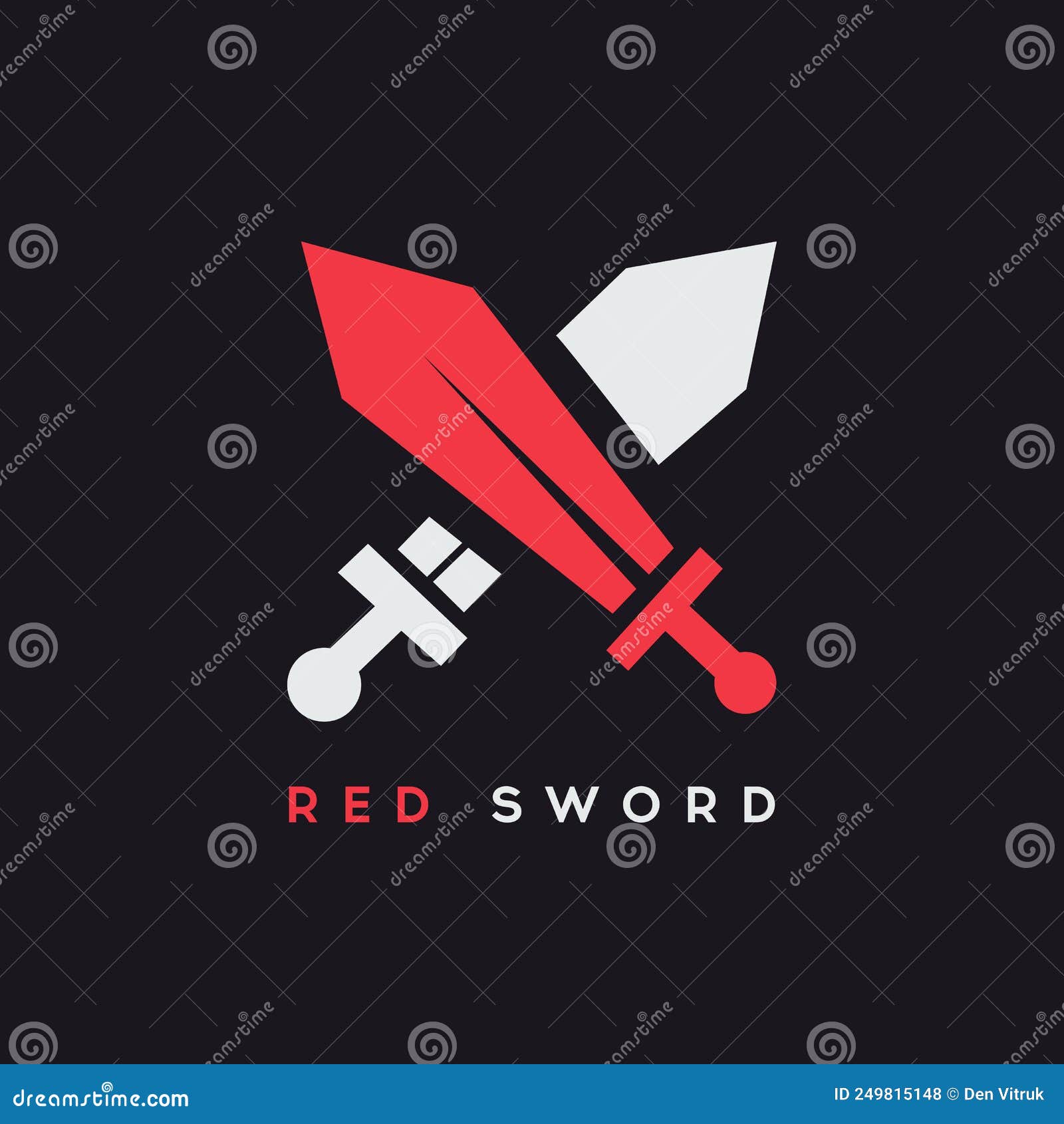 Red Sword Vector Logo Design Template Stock Vector - Illustration of ...