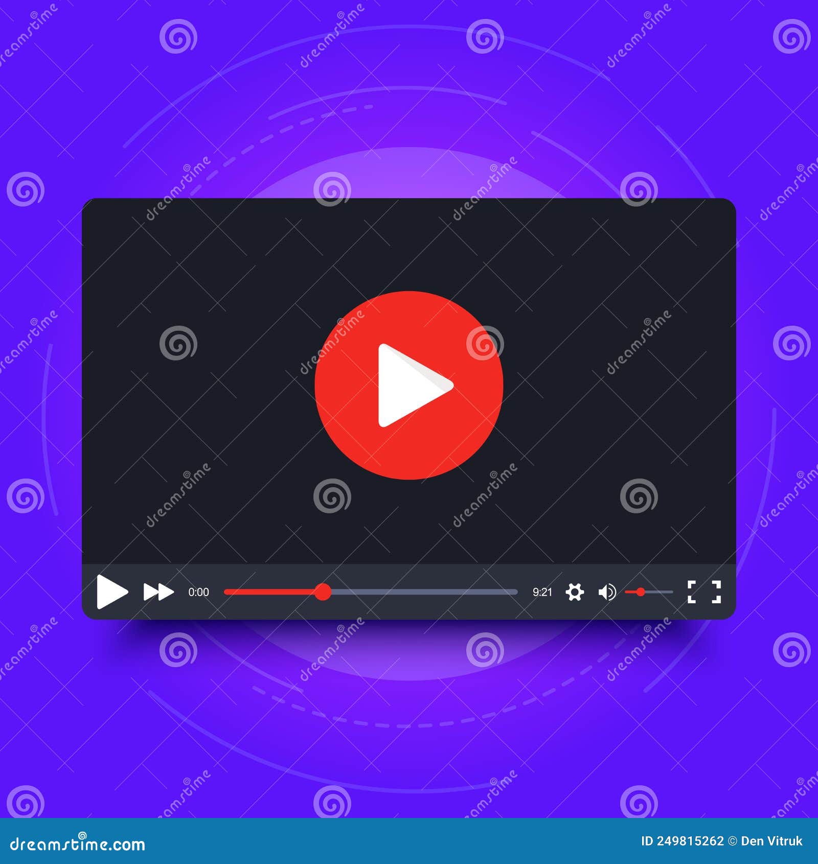 Video Player Frame in Cartoon Design Style Stock Vector - Illustration ...