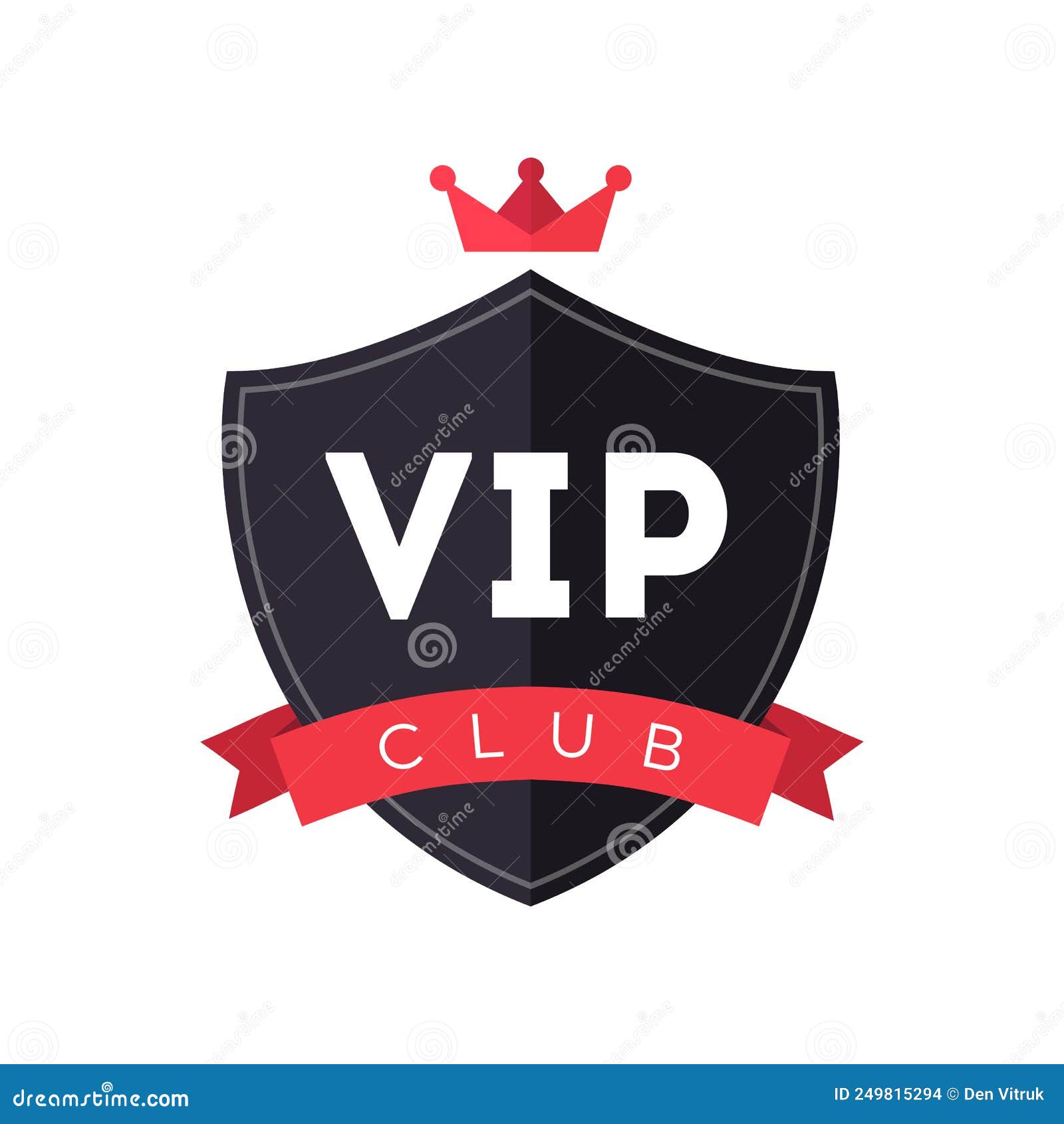 Vip Club Exclusive Member Logo with Crown and Ribbon Stock Vector ...