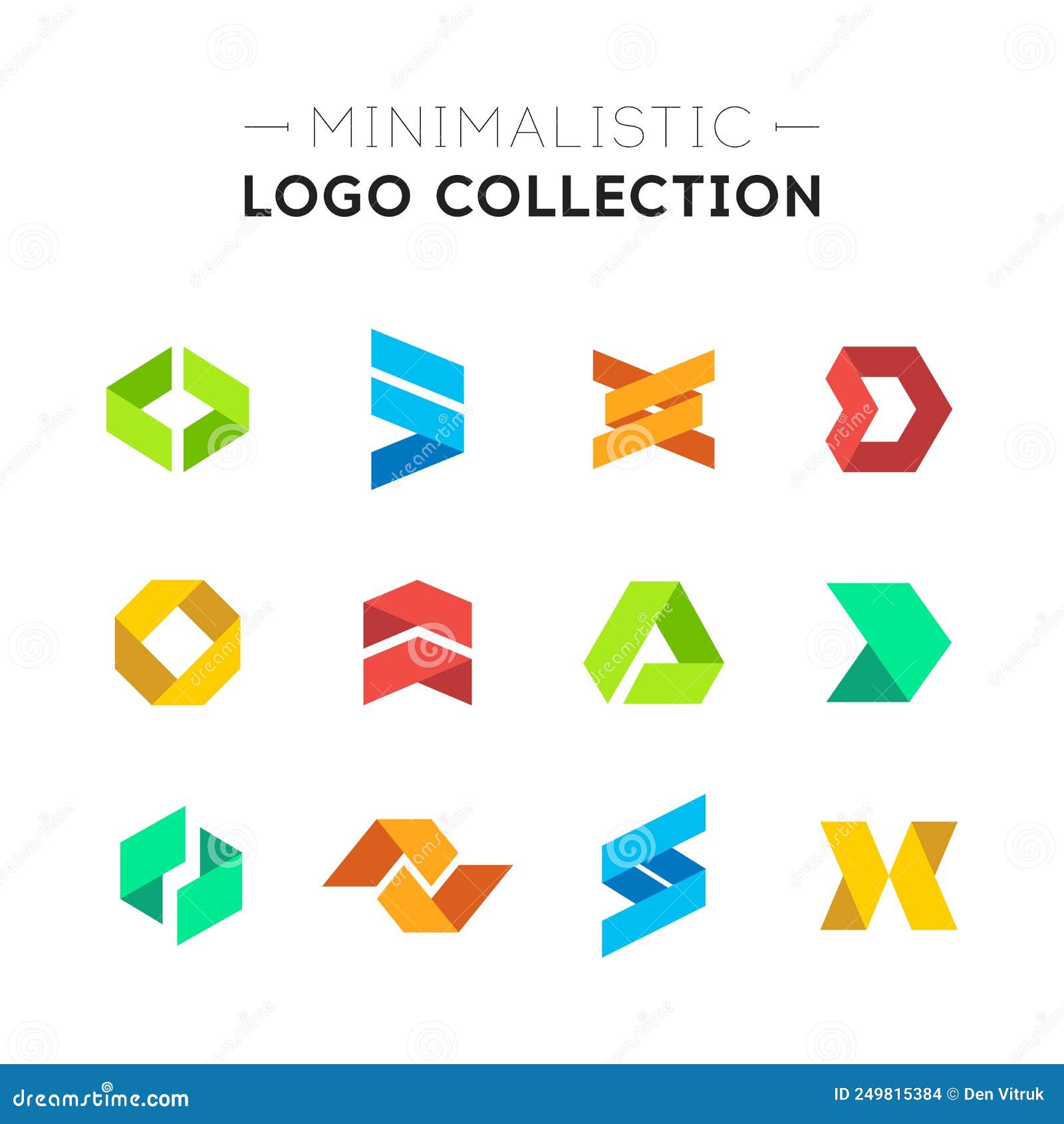 Abstract Geometric Logo Collection Based on Simple Shapes Stock Vector ...