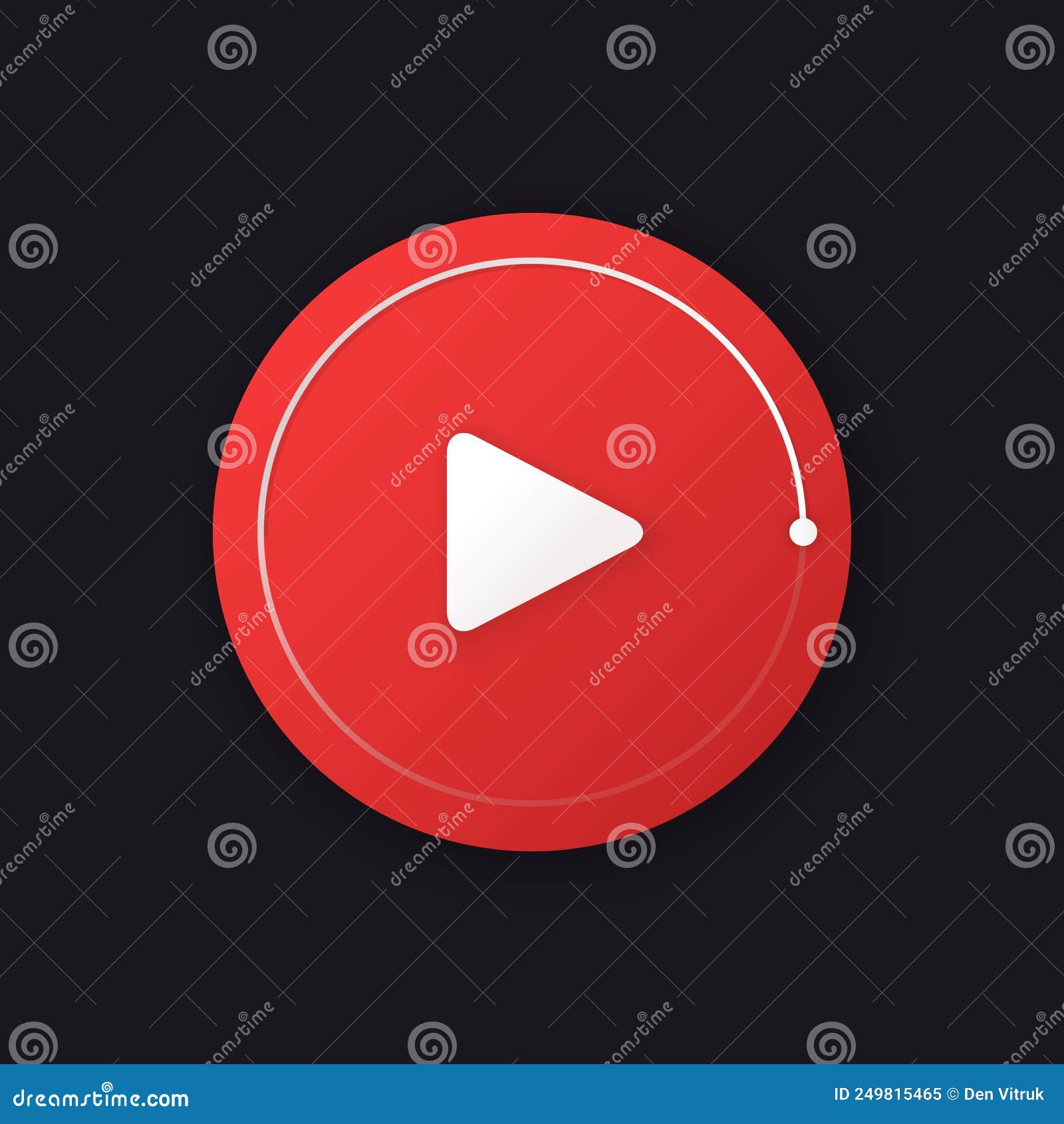 Video Play Button Vector Element Isolated on Dark Background Stock ...