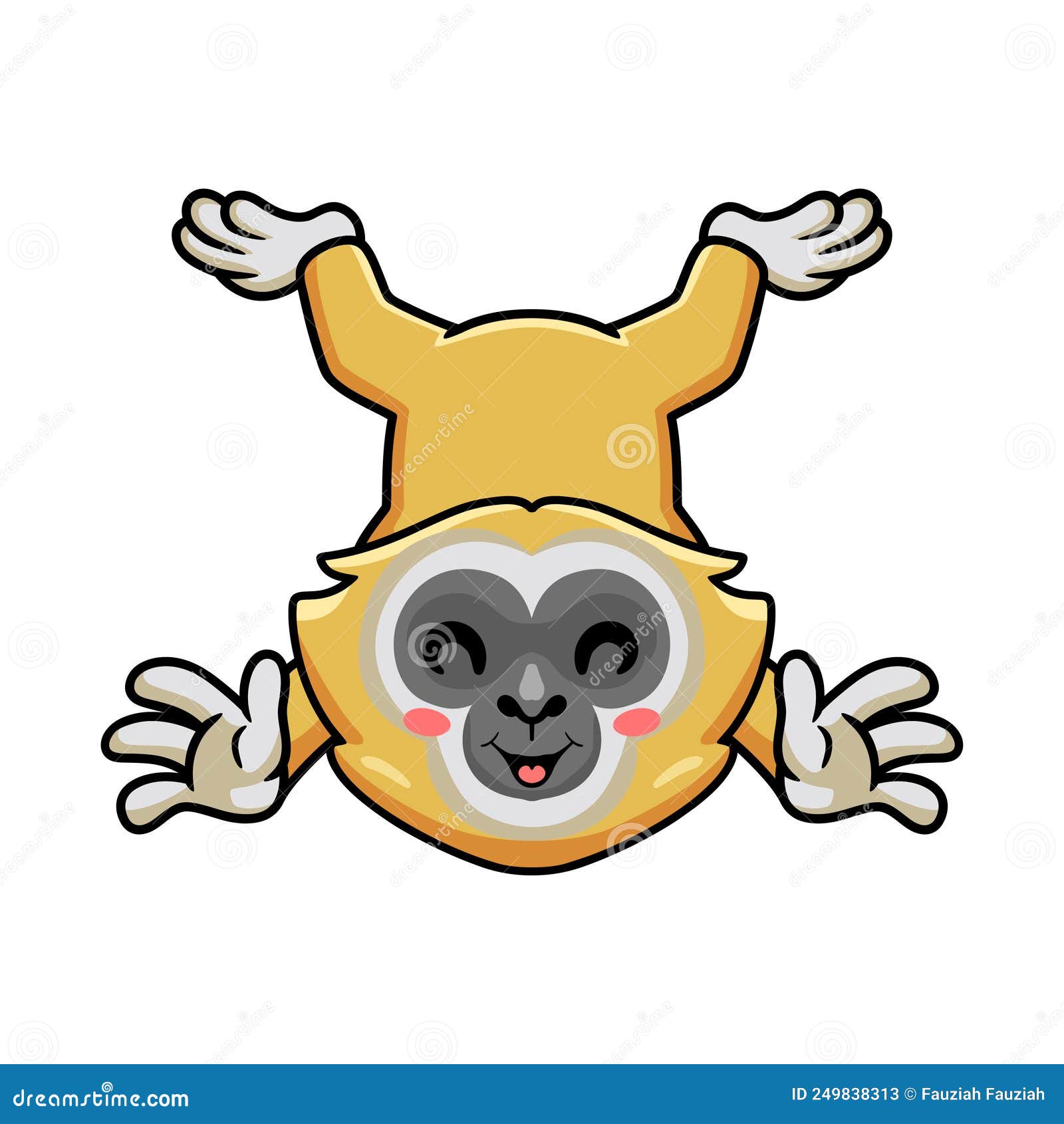 Cute Little Gibbon Cartoon Jumping Stock Vector - Illustration of baby ...