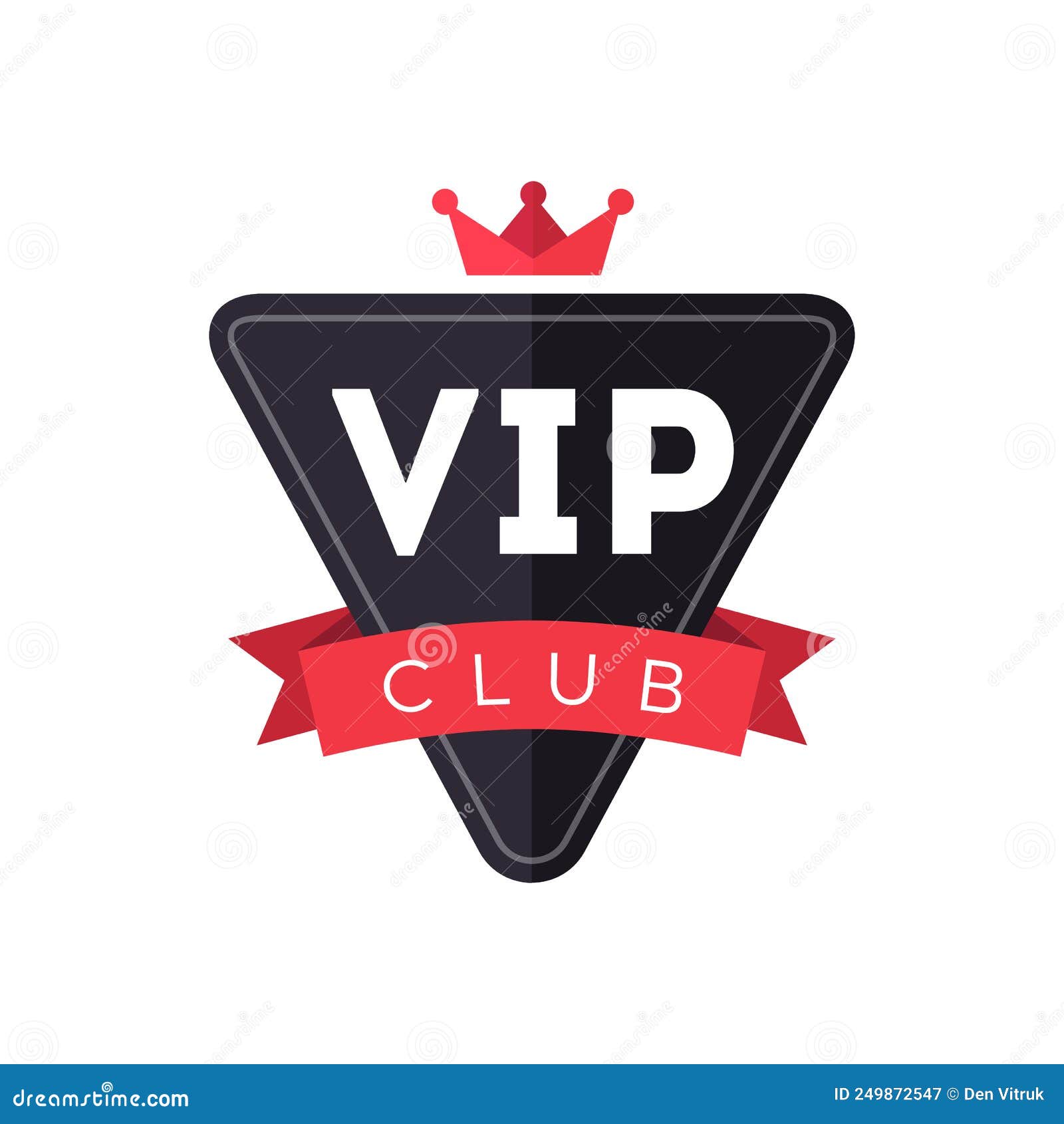 Vip Club Exclusive Member Pass Logo with Crown and Ribbon Stock ...