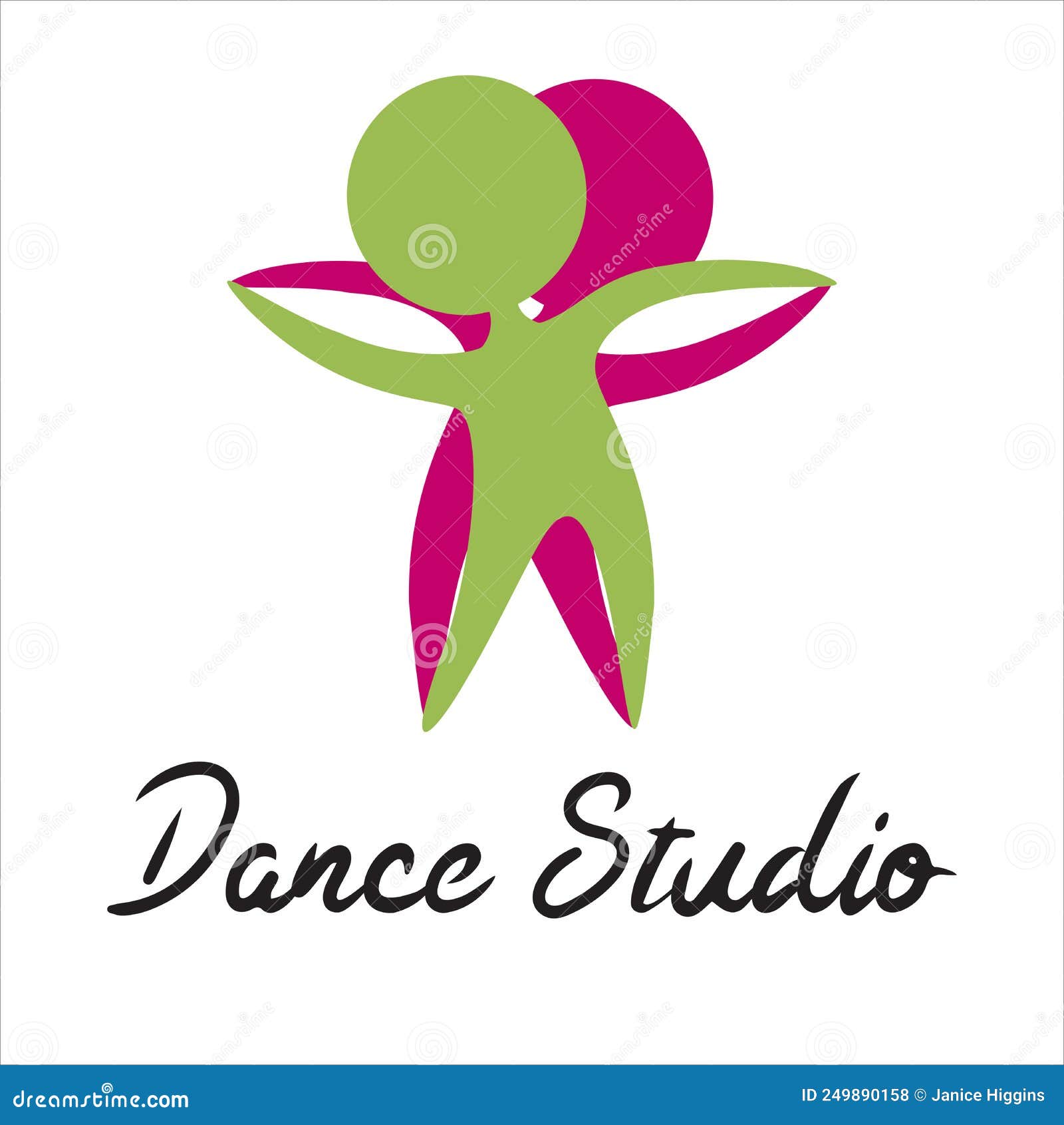 Vector Illustration of Two Figures Dancing with the Words Dance Studio ...