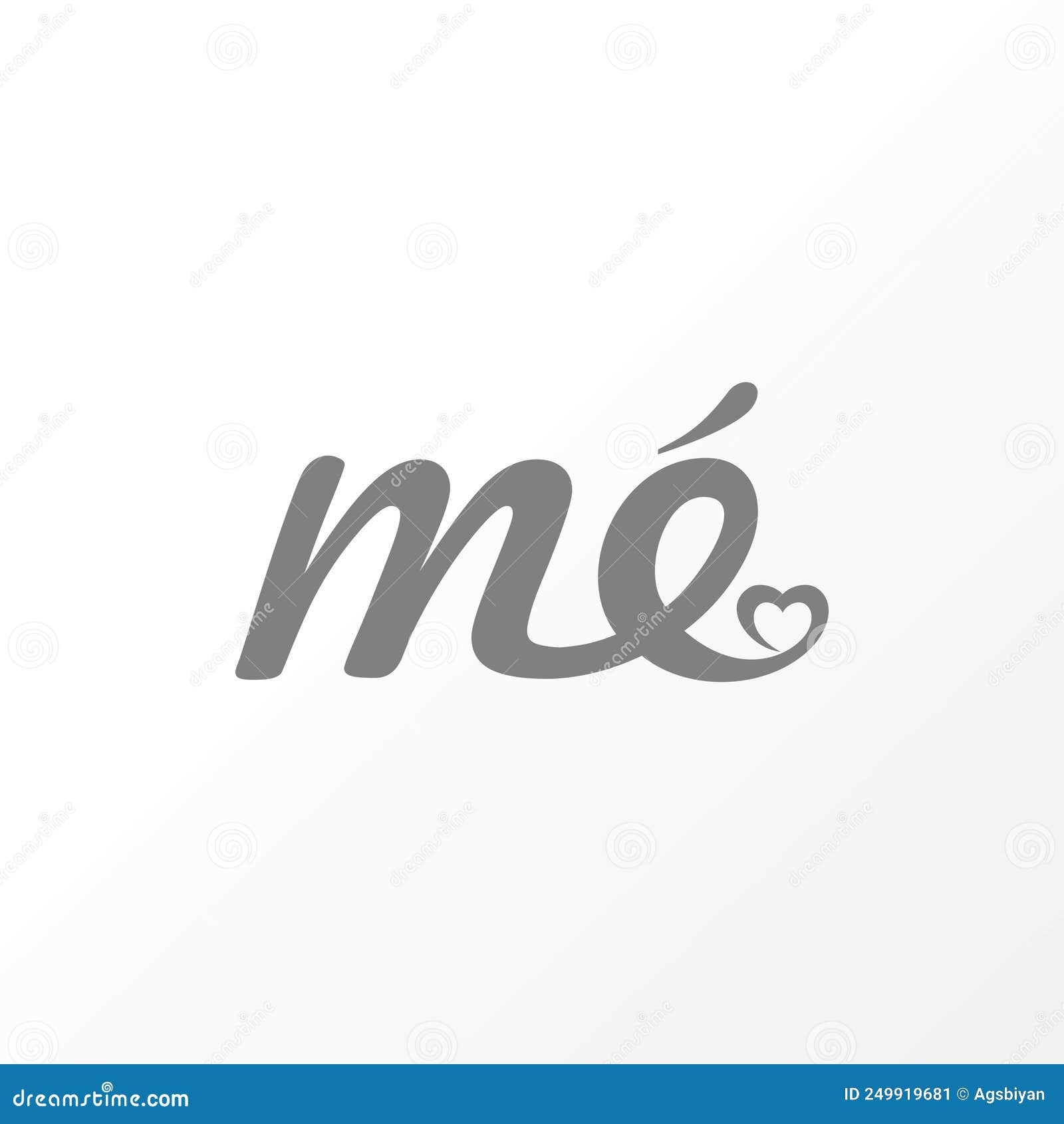 Simple and Unique Letter or Word ME Italic Lowercase Font with Love ...