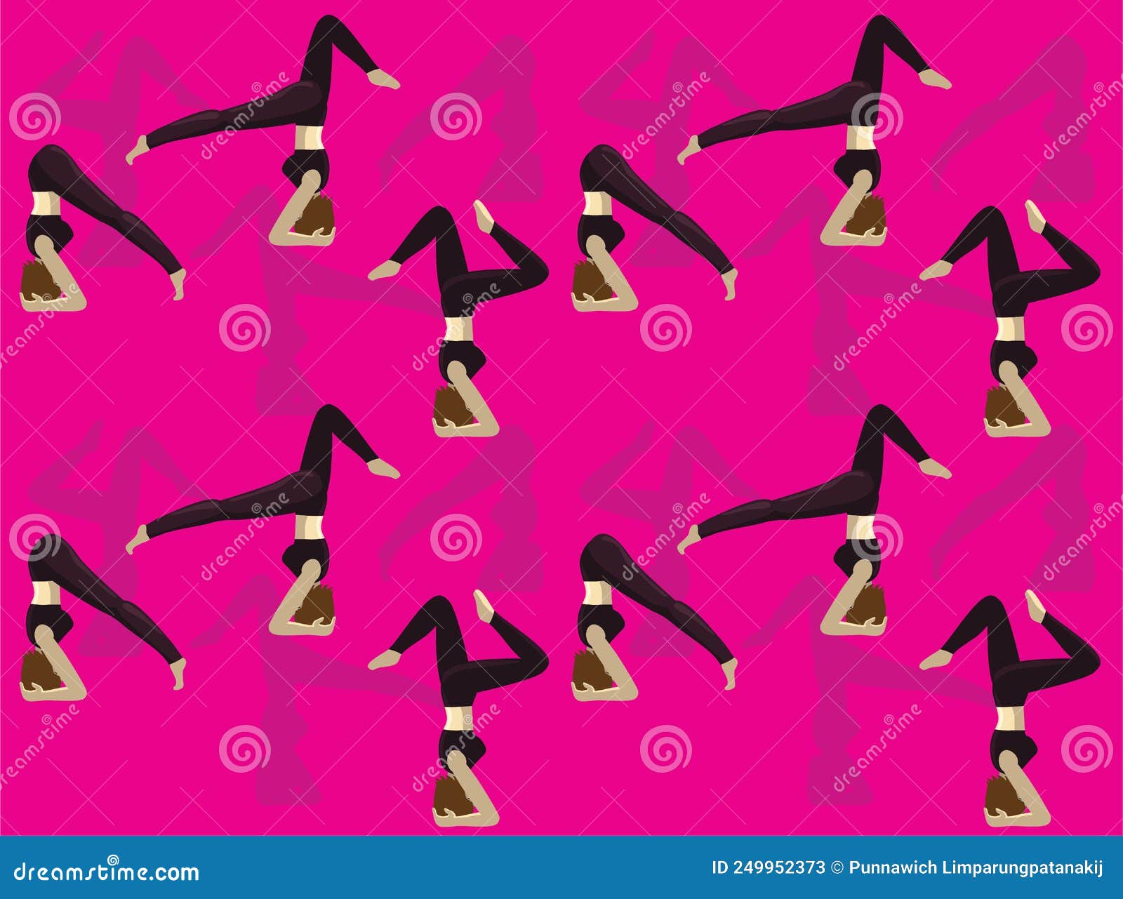 Elbow Stand Variations Yoga Asanas Set Cartoon Vector | CartoonDealer ...