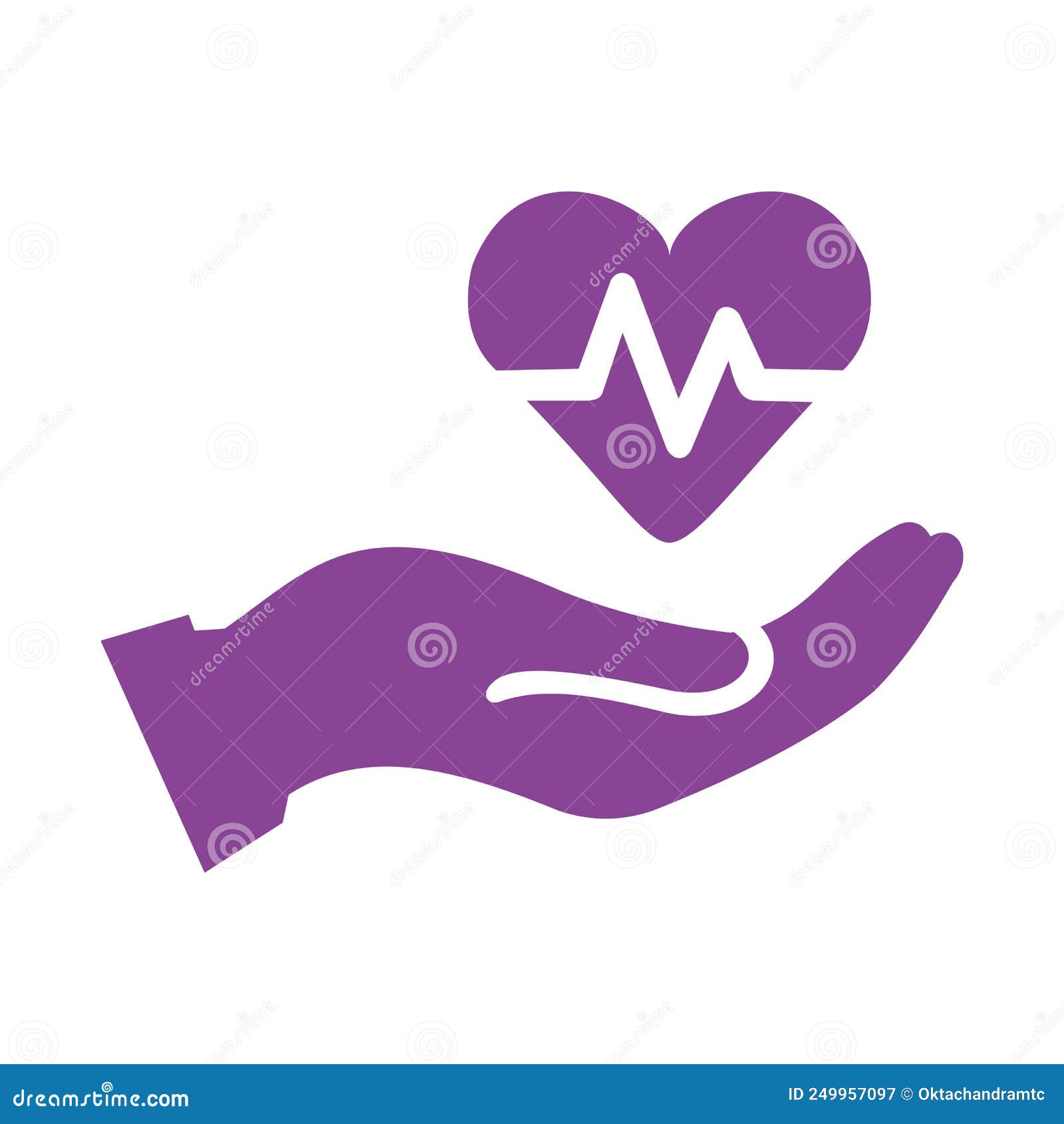Simple Illustration of Hand Preventing Heart Attack. Cardiology Heart ...