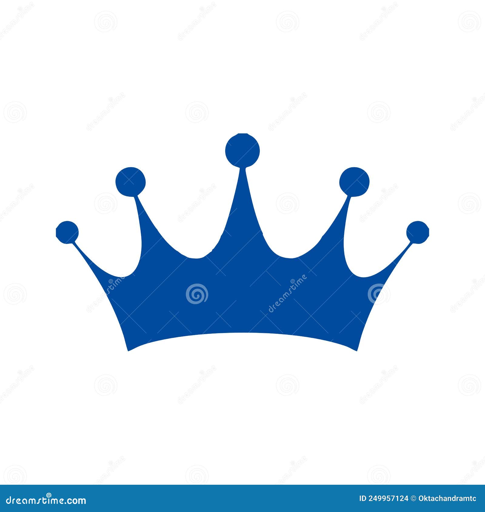 Crown - Blue Vector Icon. EPS 10. Editable Flat Design. Beautiful Crown ...