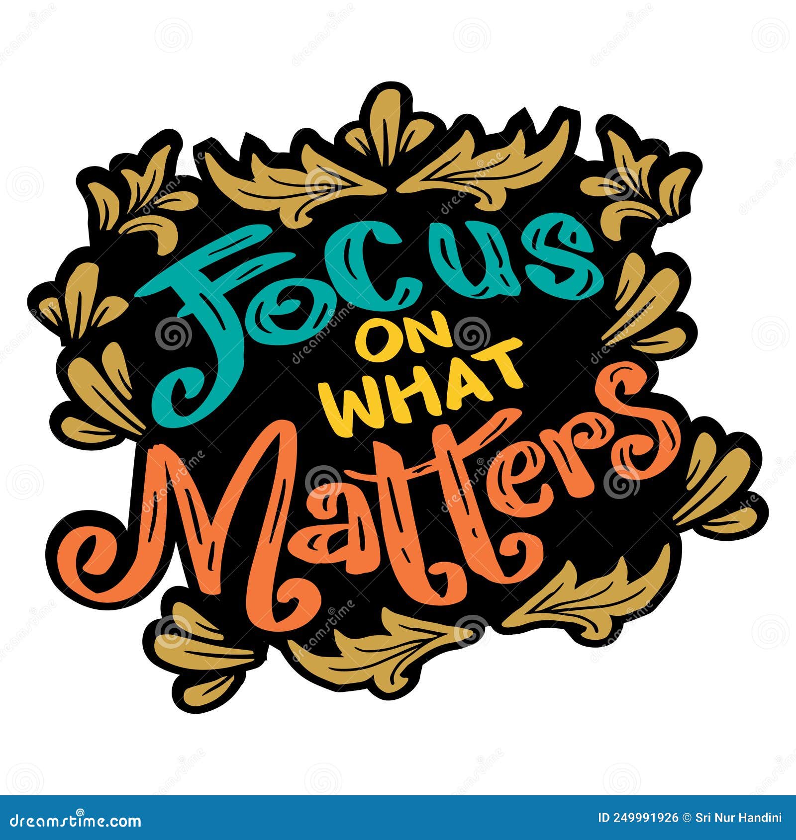 Focus On What Matters Inspiring Quote Vector Illustration ...