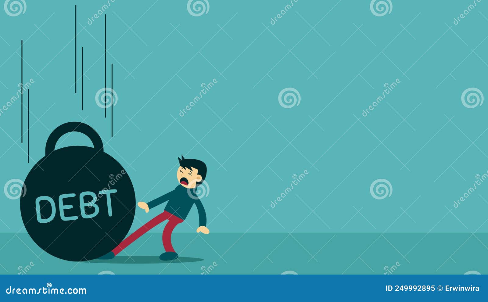 Illustration Vector Graphic Cartoon Character of Businessman in Heavy ...