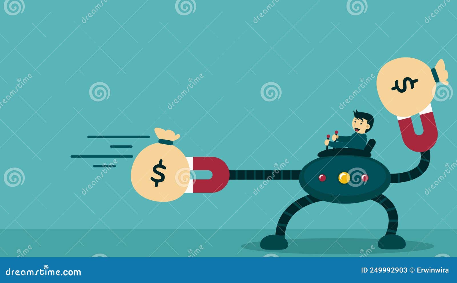 Illustration Vector Graphic of Businessman Cartoon Character Earn Money ...