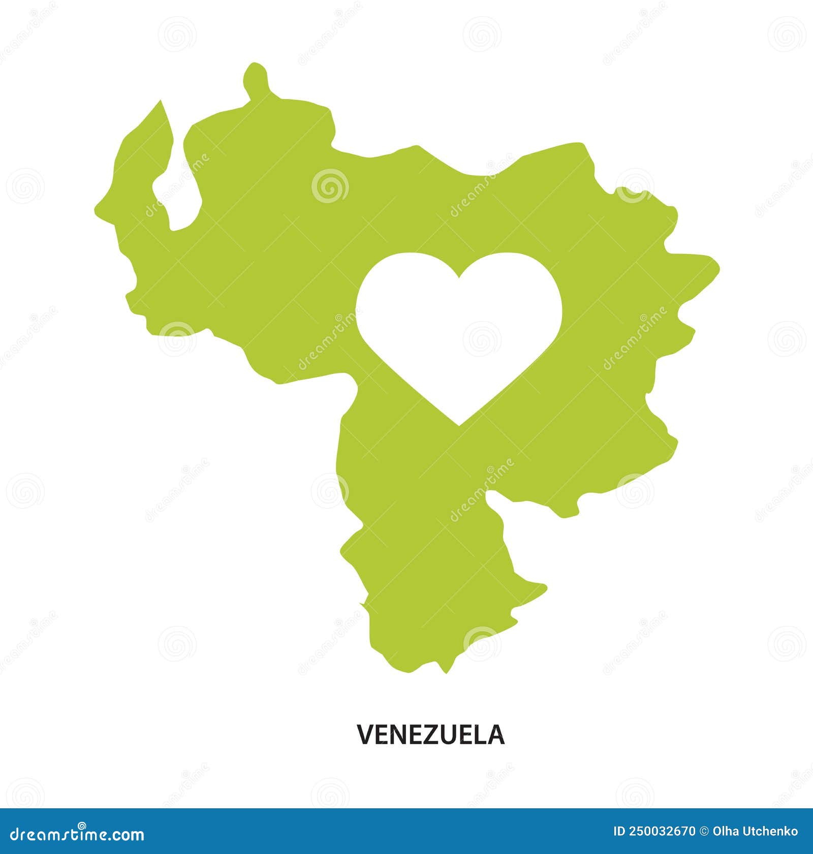 Print. Venezuela Vector Map. Silhouette. Love Venezuela Stock Vector ...