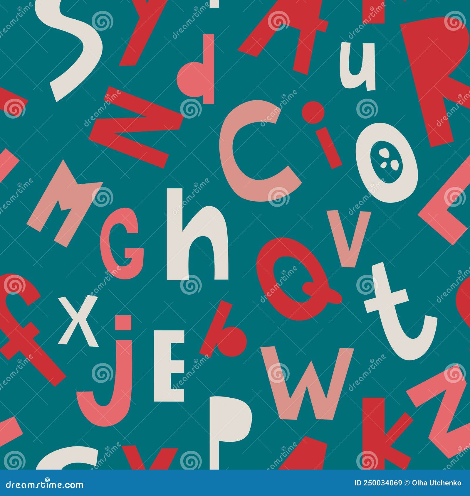 Print. Seamless Font Background. English Alphabet. Pattern with Letters ...