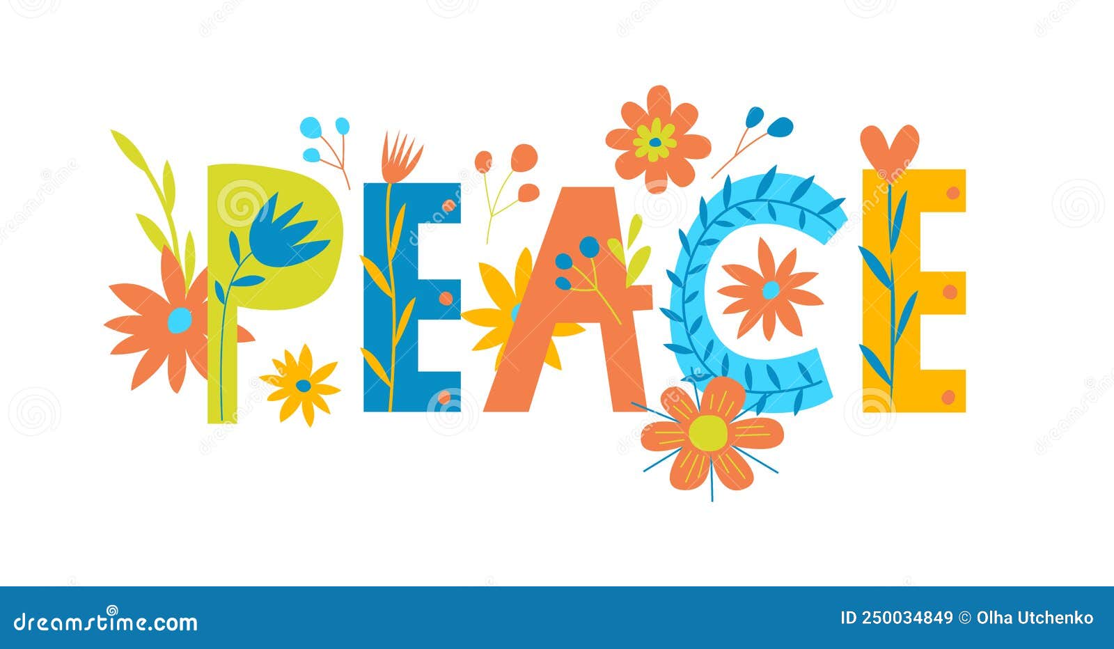 Peace Letters And Peace And Love Symbols Vector Illustration ...