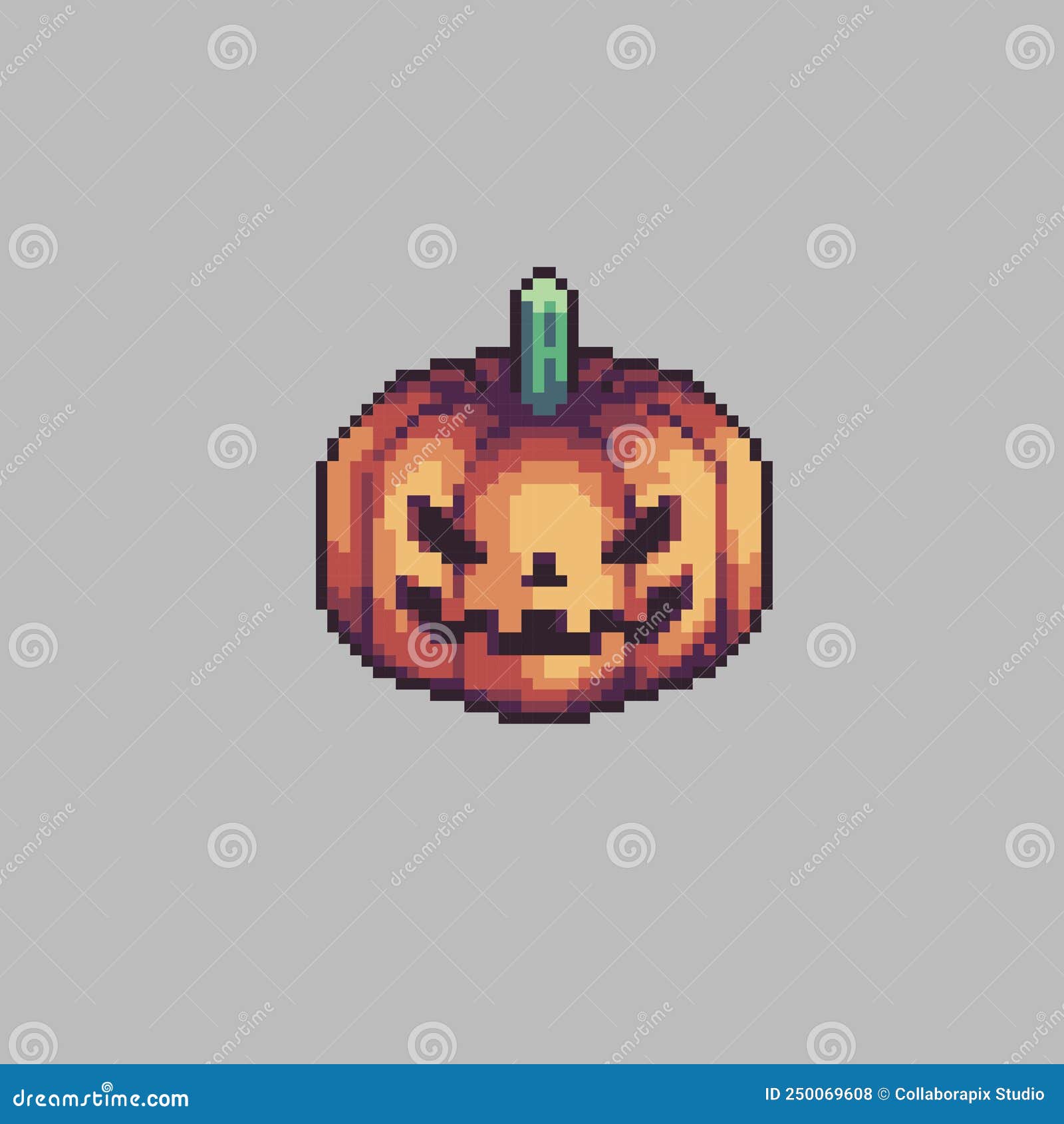 Halloween Pumpkin Illustration Pixel Art Stock Vector - Illustration of ...
