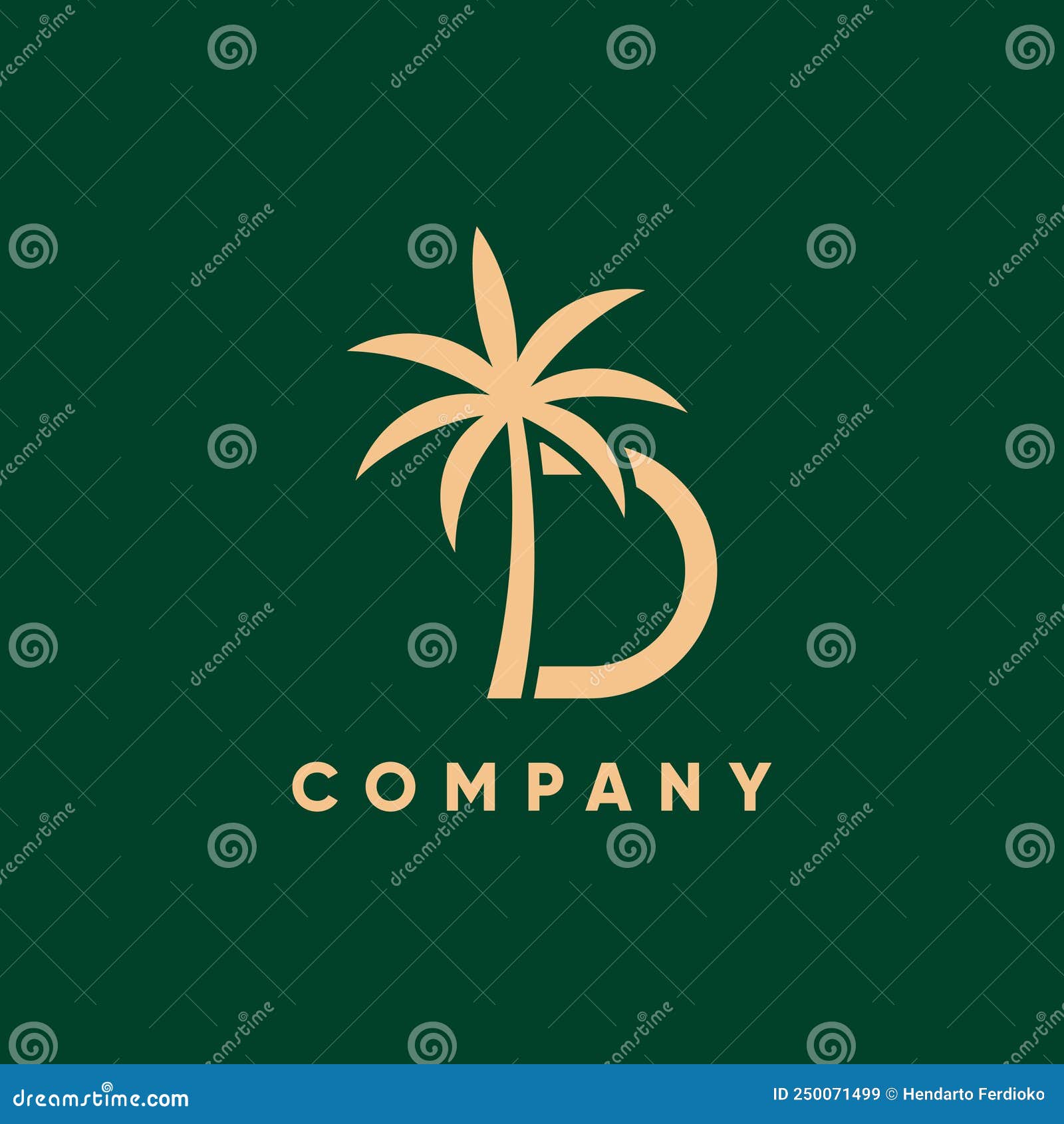 Letter D Initial Palm Leaf Tree Logo Design Vector Icon Graphic Emblem ...