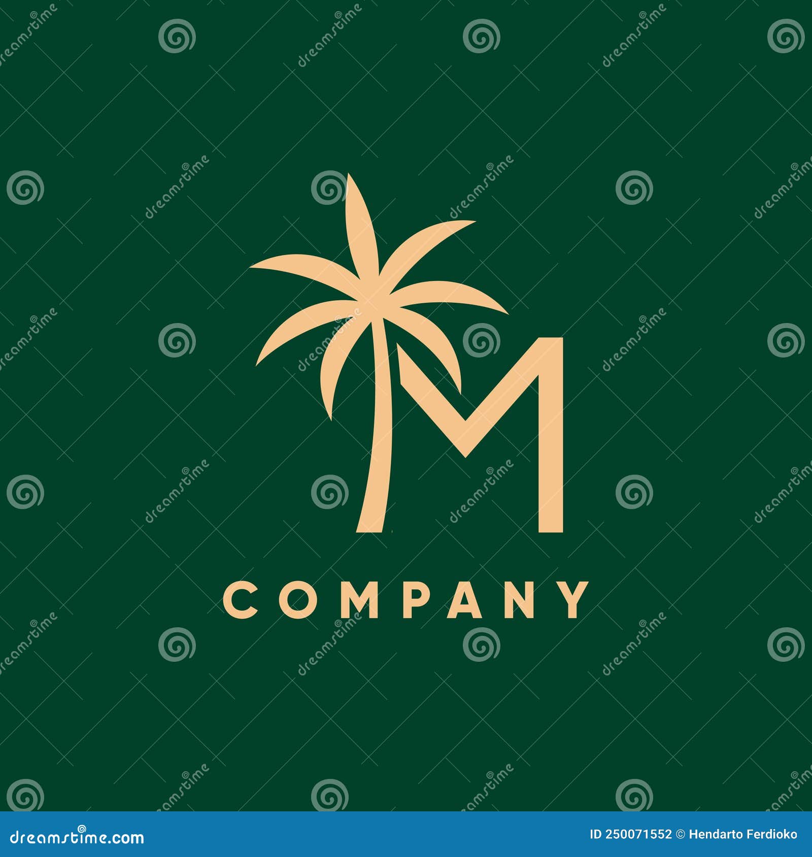 Letter M Initial Palm Leaf Tree Logo Design Vector Icon Graphic Emblem ...