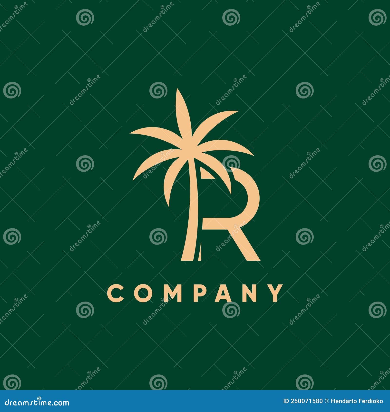 Letter R Initial Palm Leaf Tree Logo Design Vector Icon Graphic Emblem ...