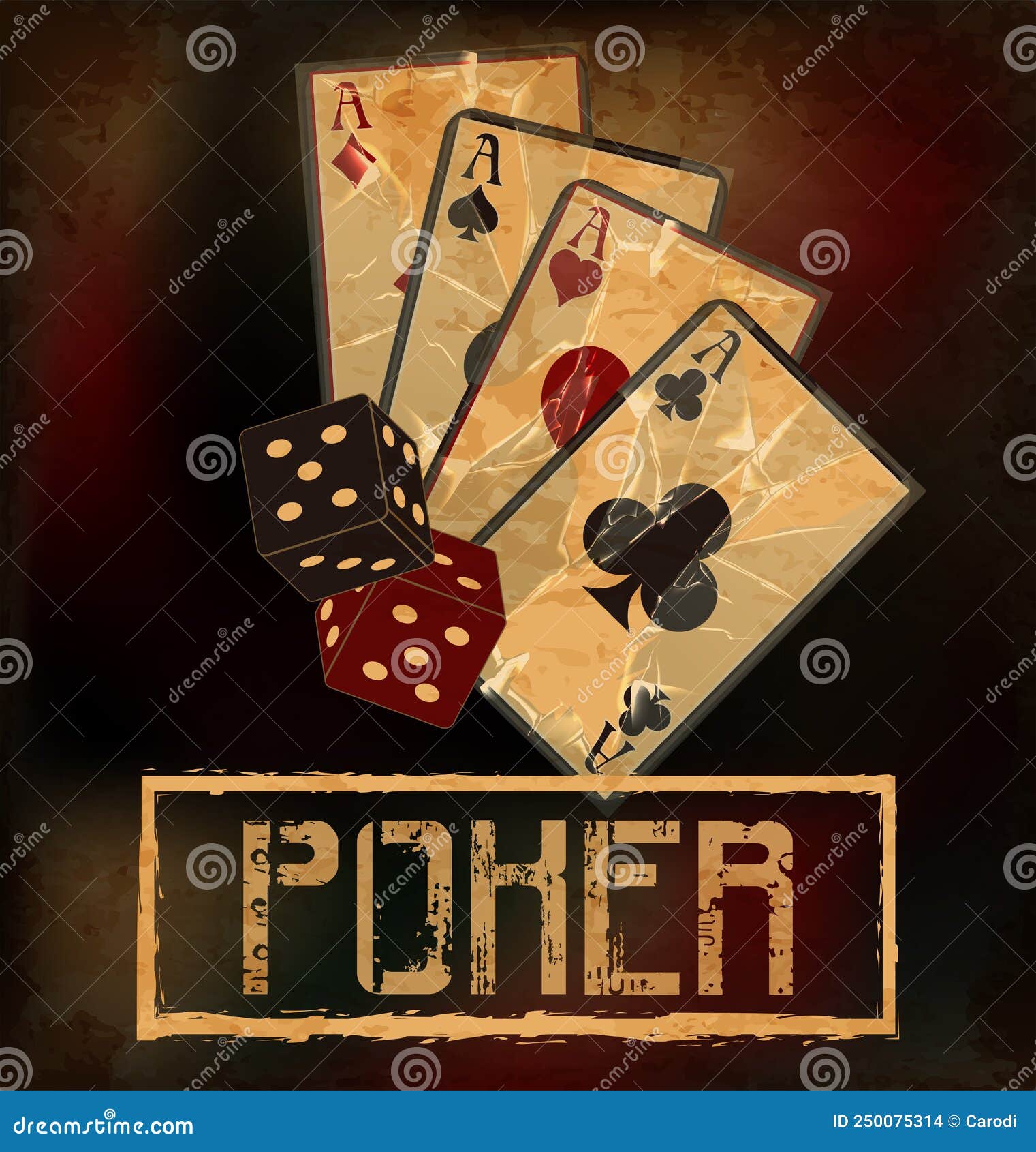 Casino Banner with Dice and Poker Cards, Stock Vector - Illustration of ...